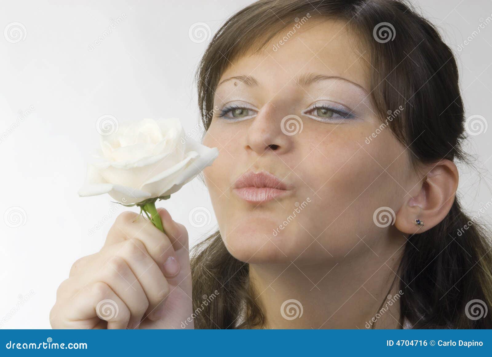 Kiss rose stock photo. Image of look, brunette, scent - 4704716
