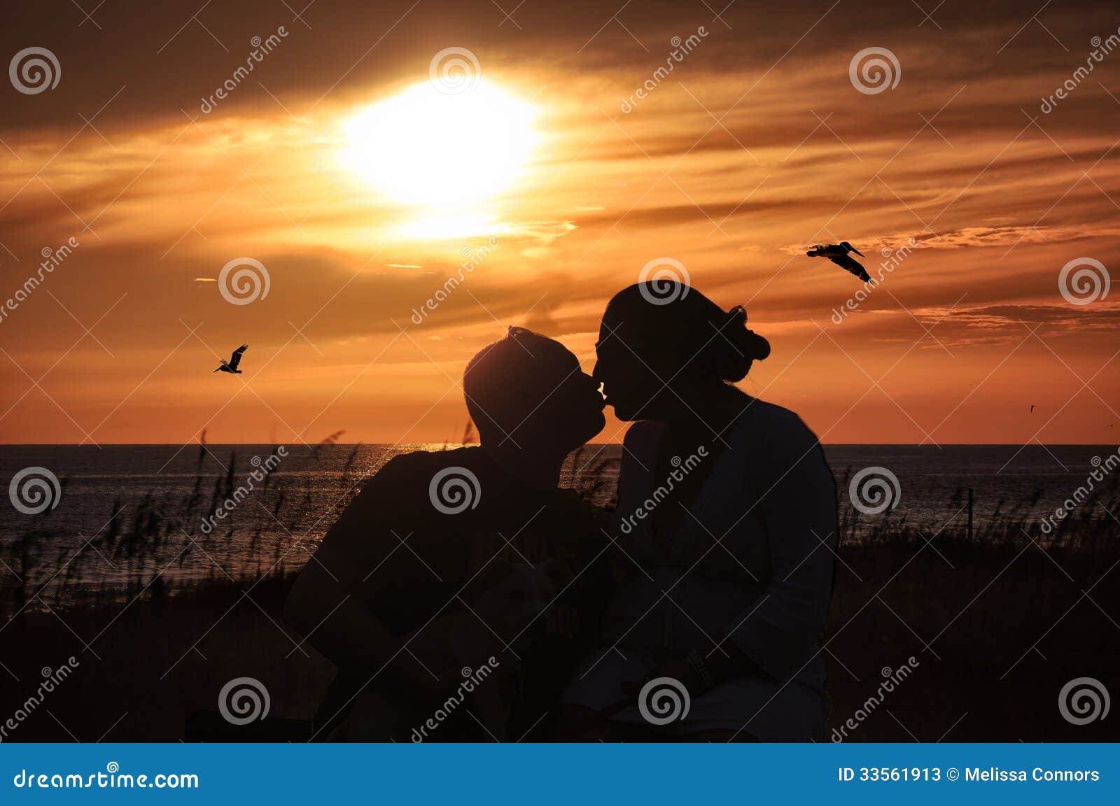 Sunset Kiss stock image. Image of orange, florida, beach - 33561913