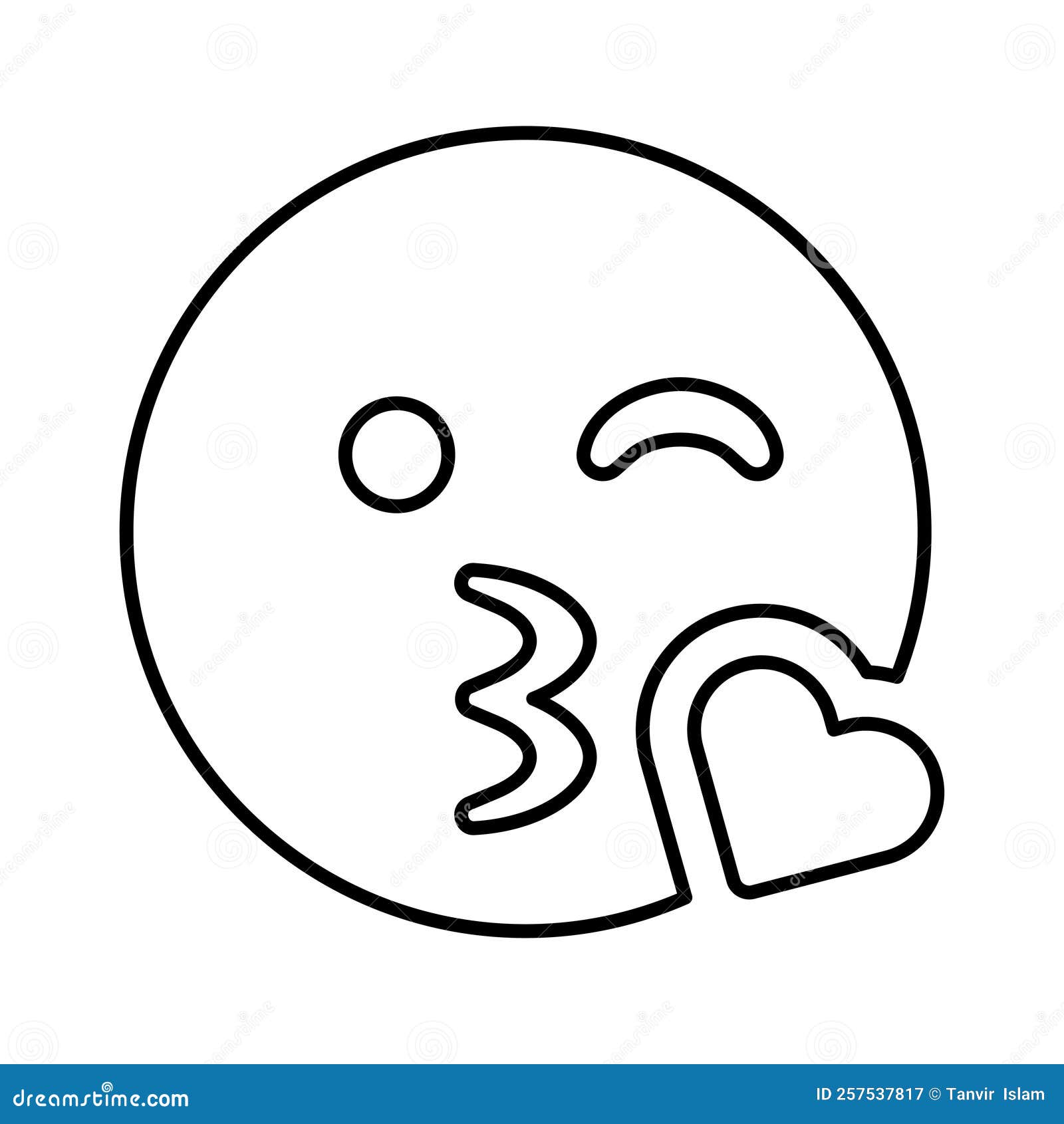 Kiss Wink Heart Emoji Icon Stock Vector Illustration Of Wink 257537817