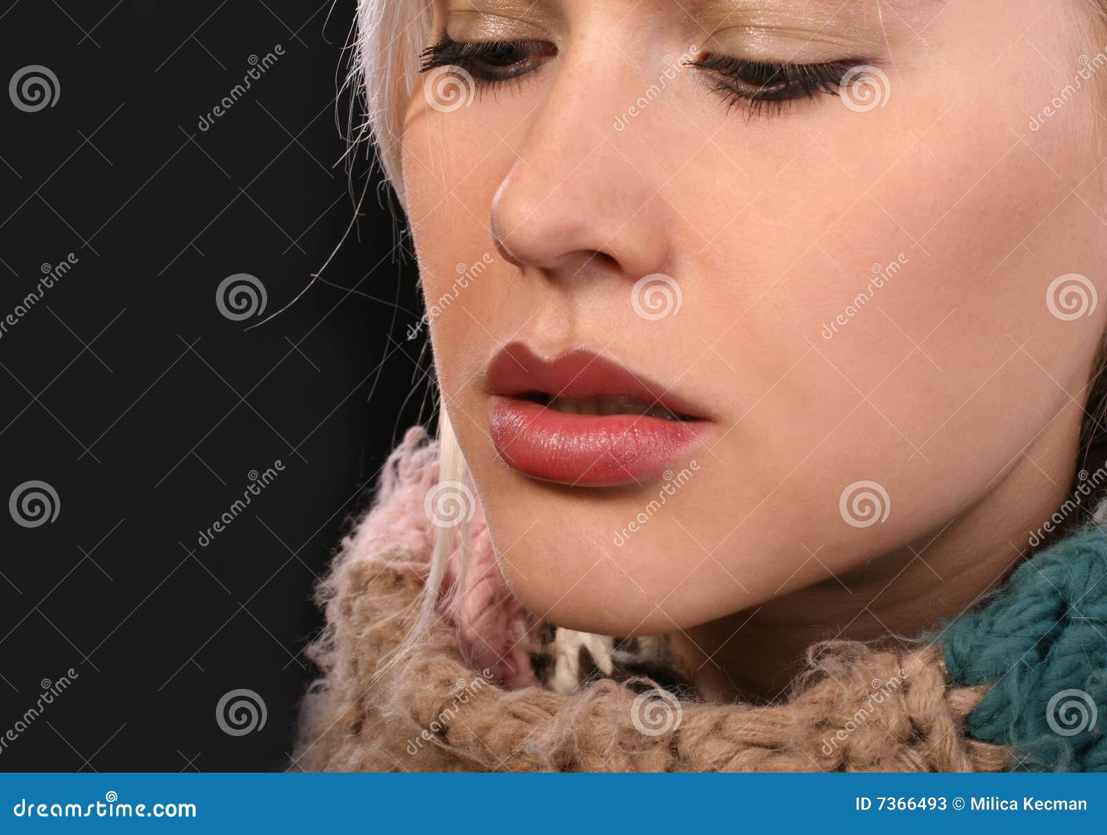 Kissable full lips stock image. Image of scarf, lips, full - 7366493