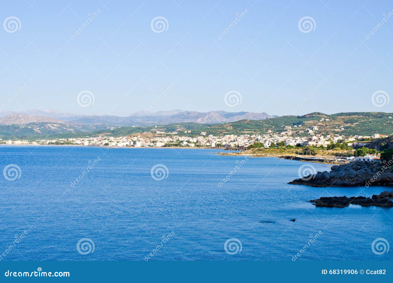 Kissamos (Kastelli) Town on Crete, Greece Stock Photo - Image of ...