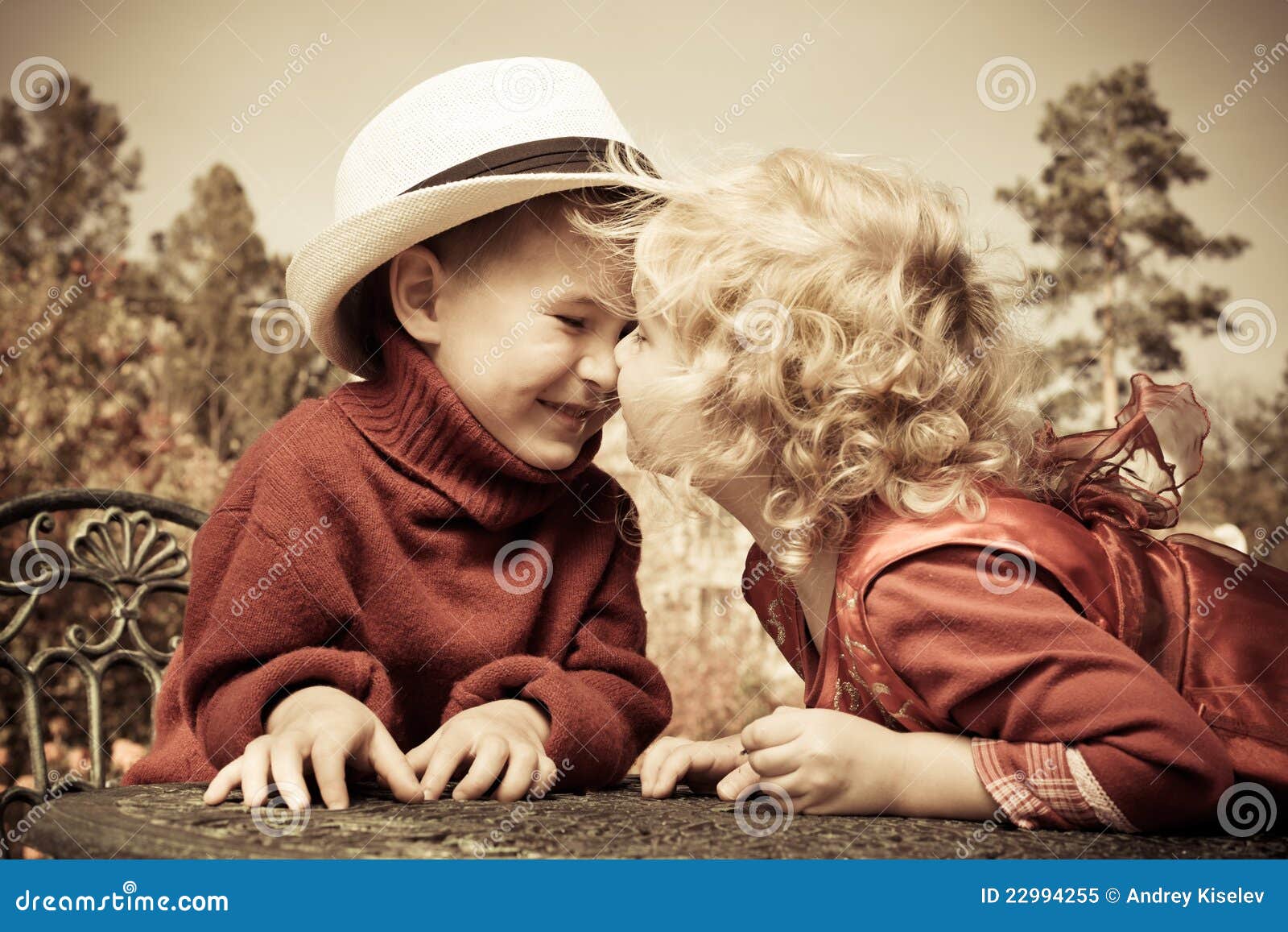 Kissing children stock image. Image of healthy, brother - 22994255