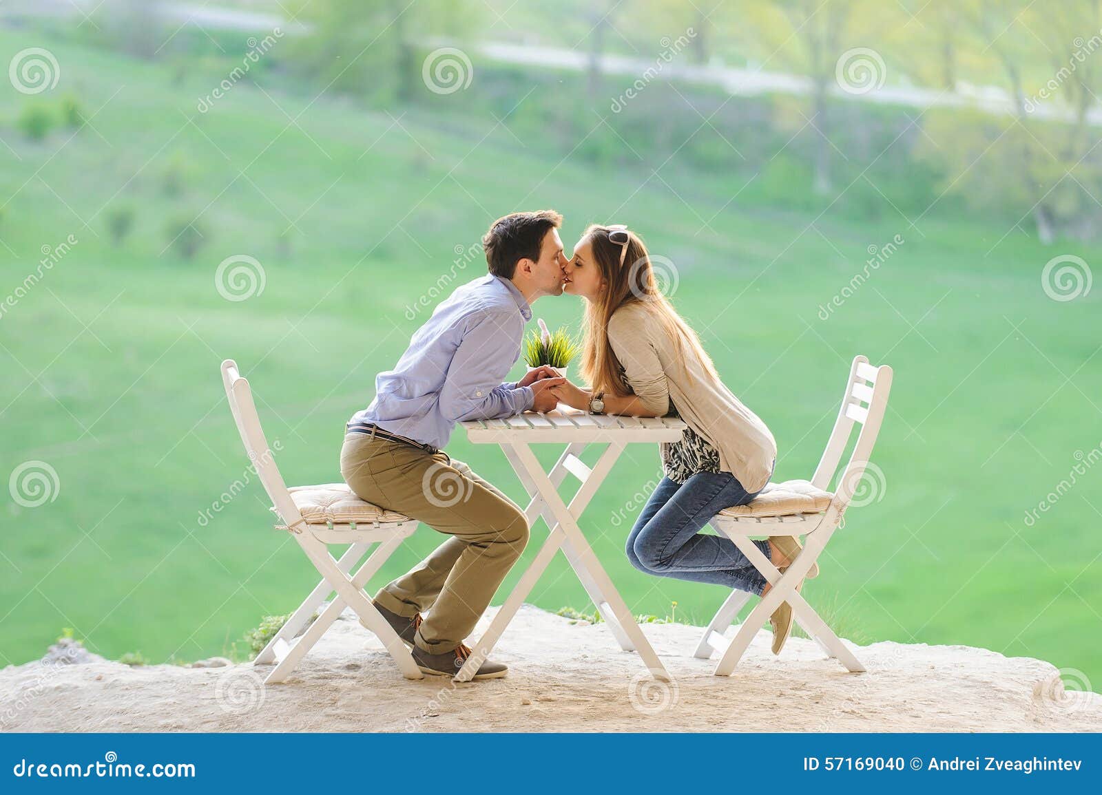 Kissing Couple stock photo. Image of cheerful, beautiful - 57169040