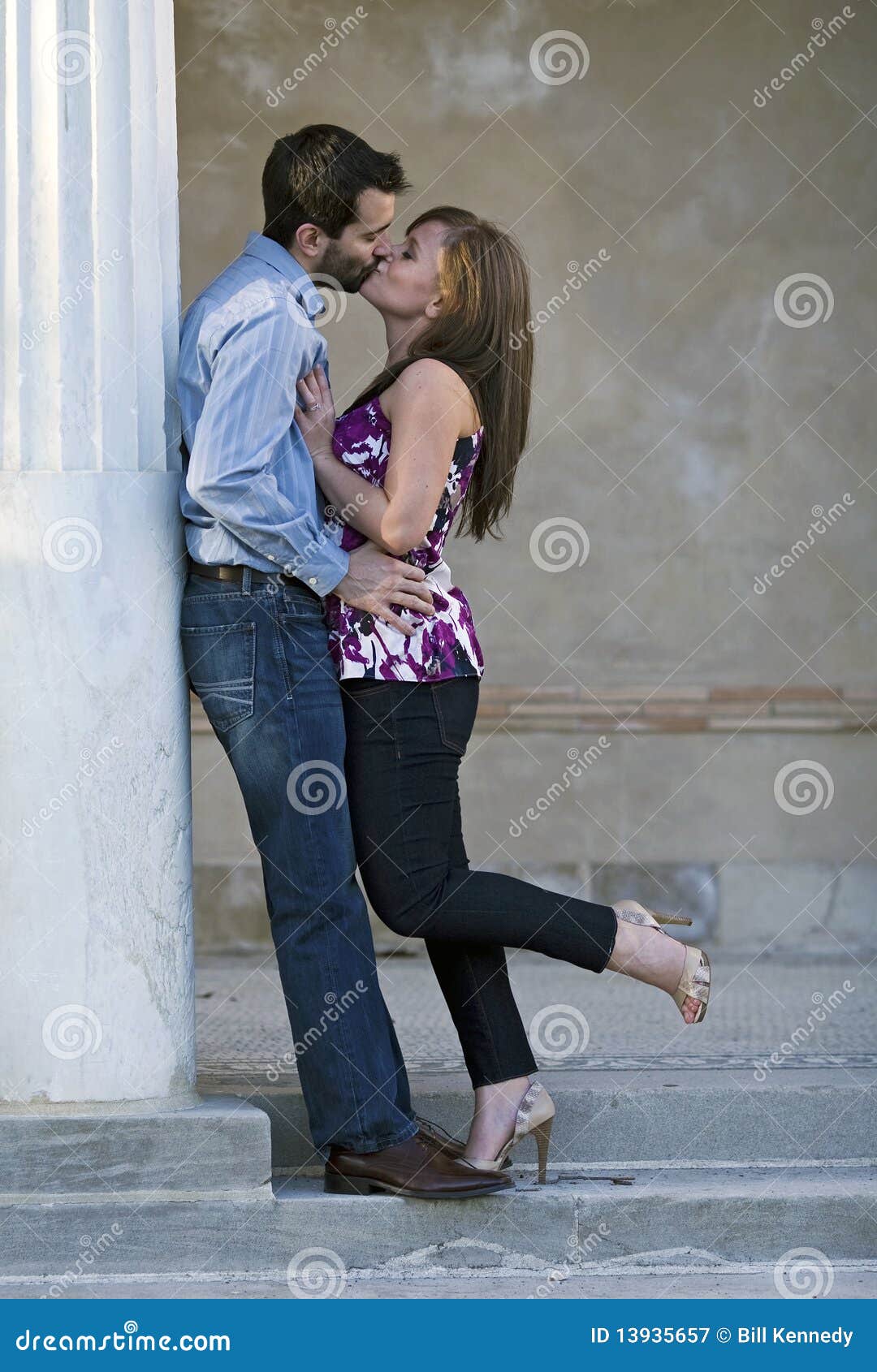 Kissing Couple Posing stock image. Image of people, dating - 13935657