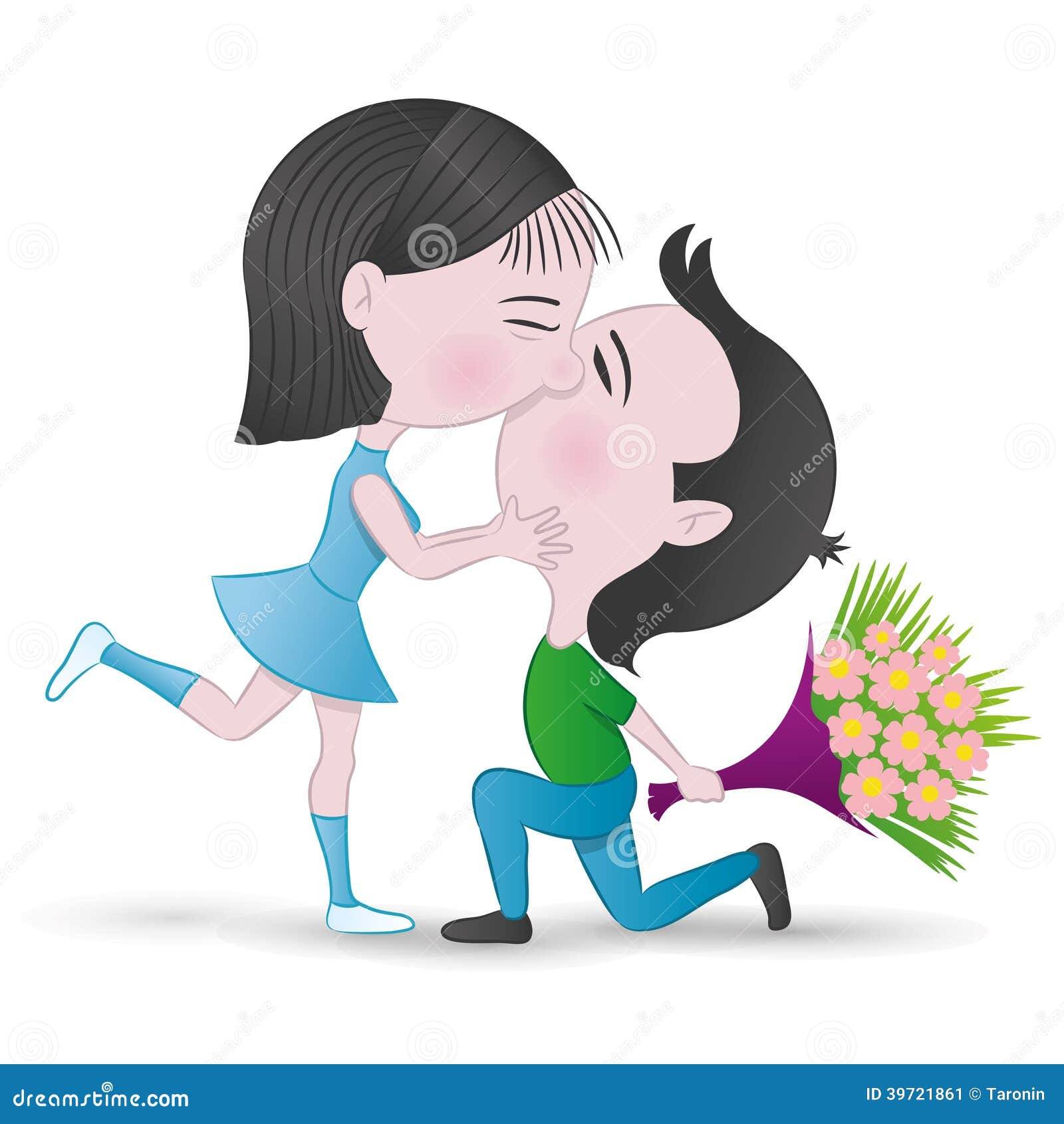Kissing couple. stock illustration. Illustration of kiss - 39721861