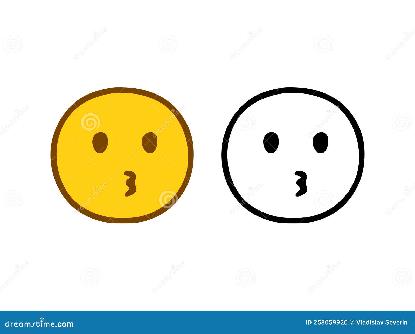 Kissing Emoticon In Two Style Stock Photo | CartoonDealer.com #265314594