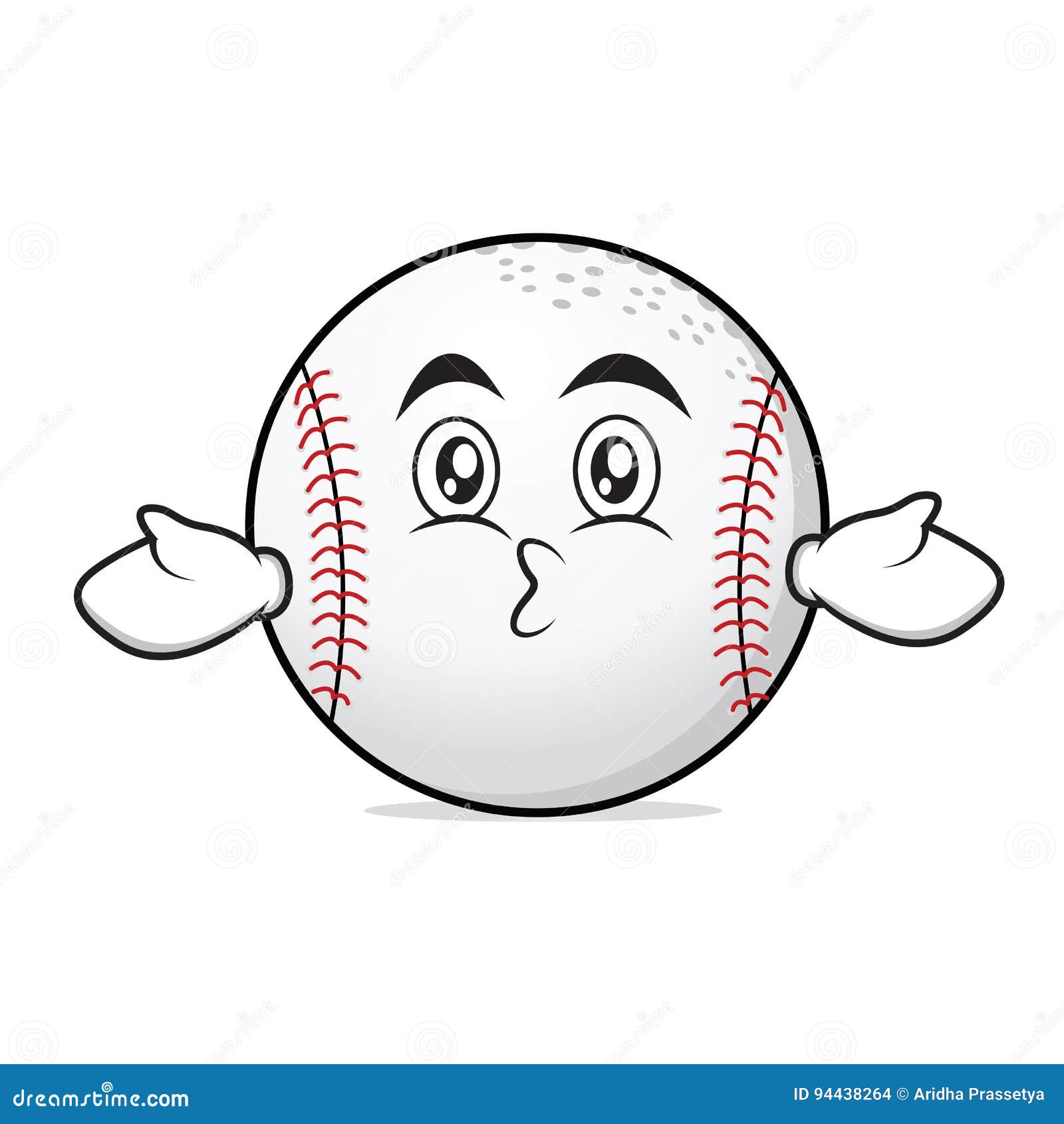 Kissing Face Baseball Cartoon Character Stock Vector - Illustration of ...