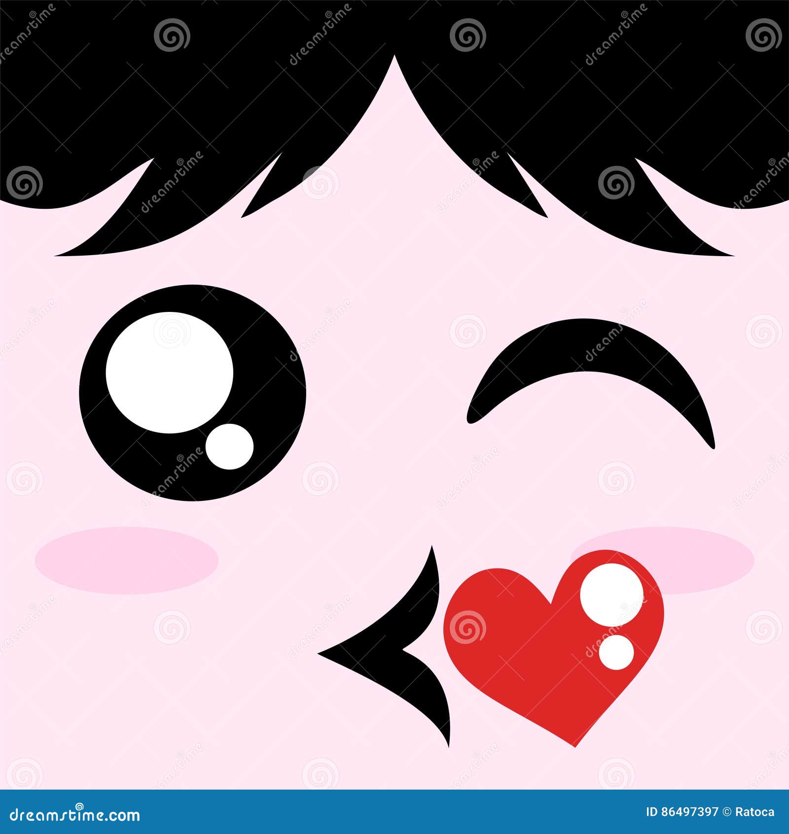 Kissing Face Illustration | CartoonDealer.com #91478254