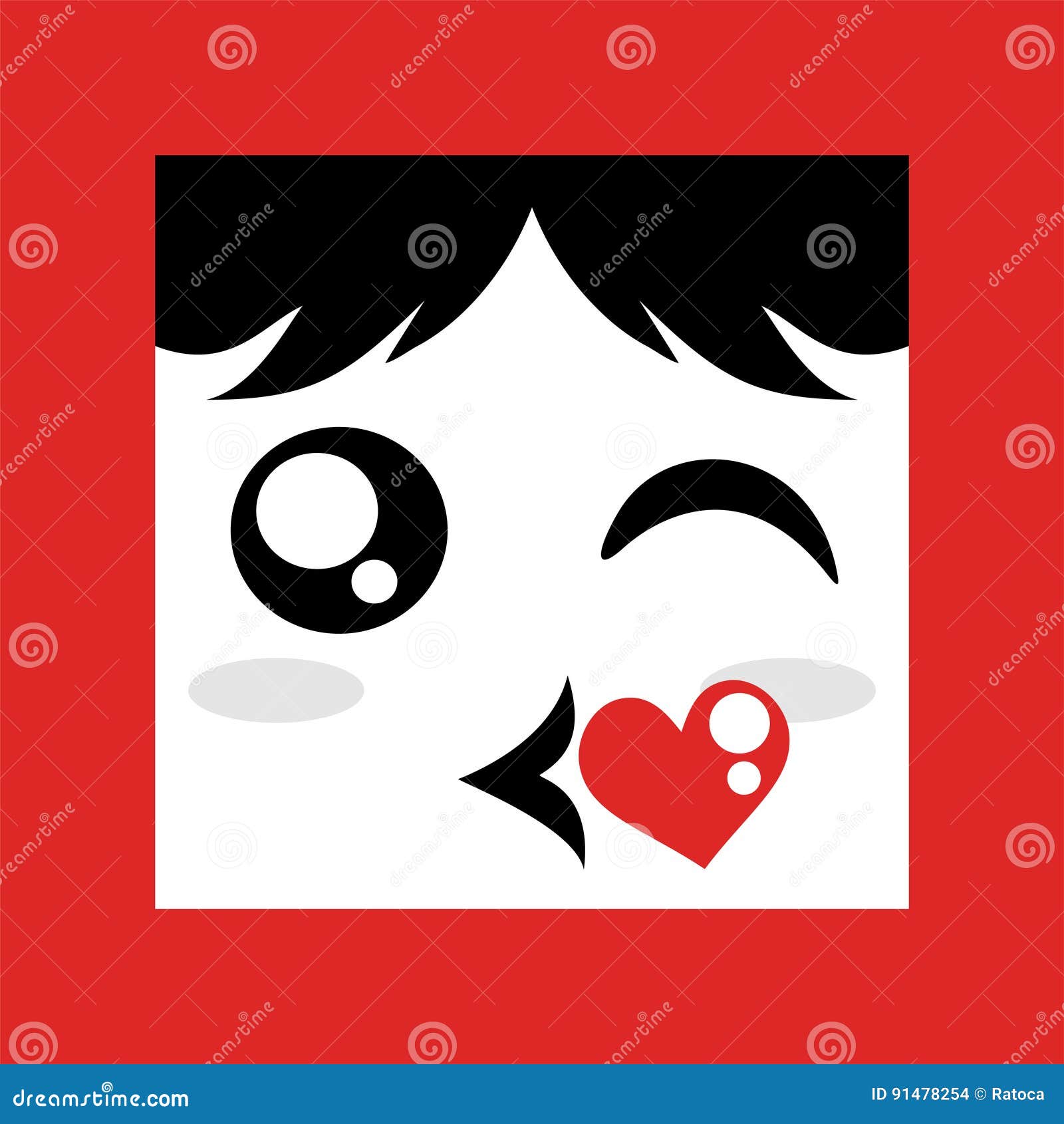 Kissing Face Illustration | CartoonDealer.com #91478254