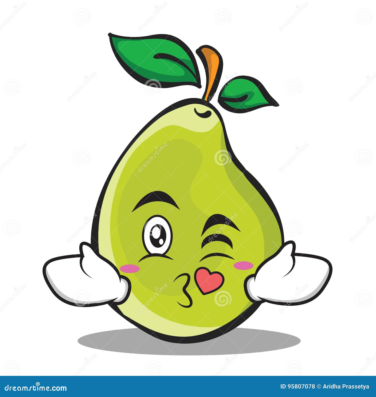 Kissing Face Pear Character Cartoon Stock Vector - Illustration of ...