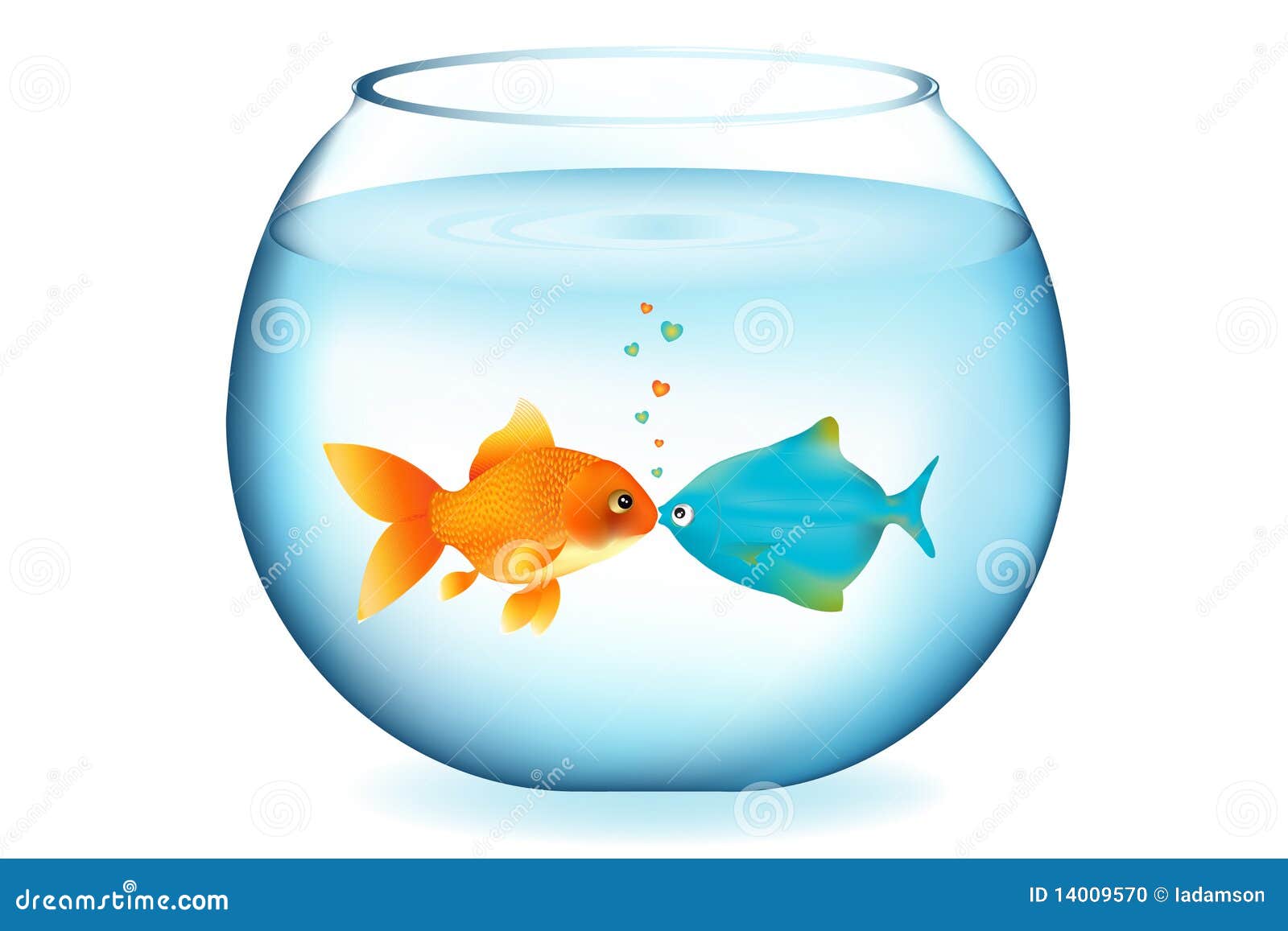 Kissing Fishes. Vector stock vector. Illustration of orange - 14009570