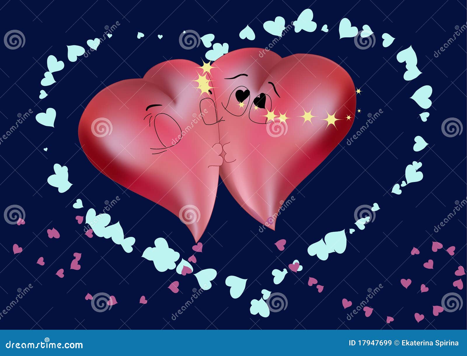 Kissing hearts stock vector. Illustration of romantic - 17947699