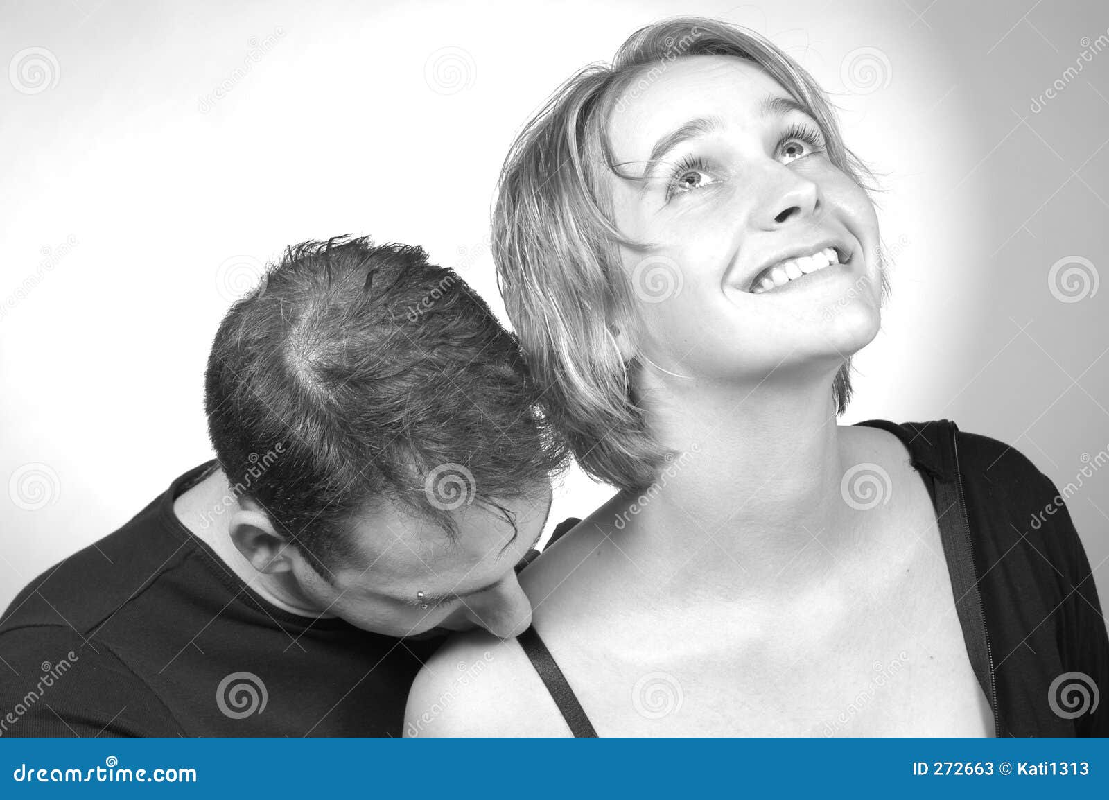 Kissing her shoulder stock image. Image of isolate, blonde - 272663