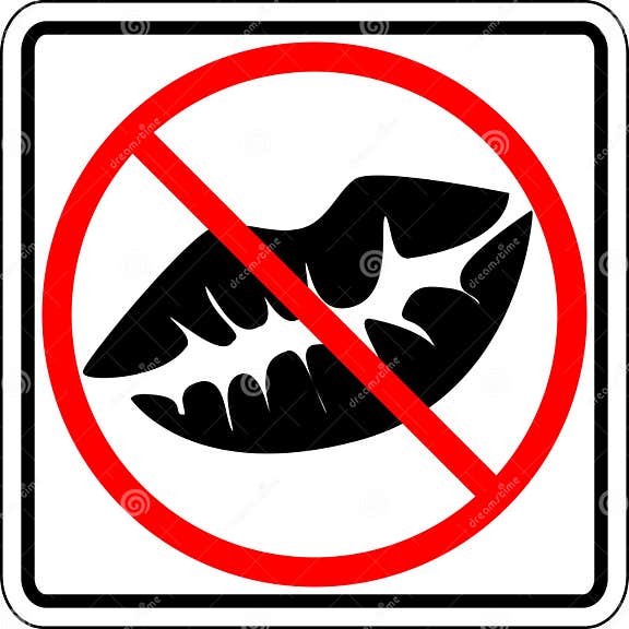Kissing Prohibited Vector Sign Stock Vector - Illustration of lips ...
