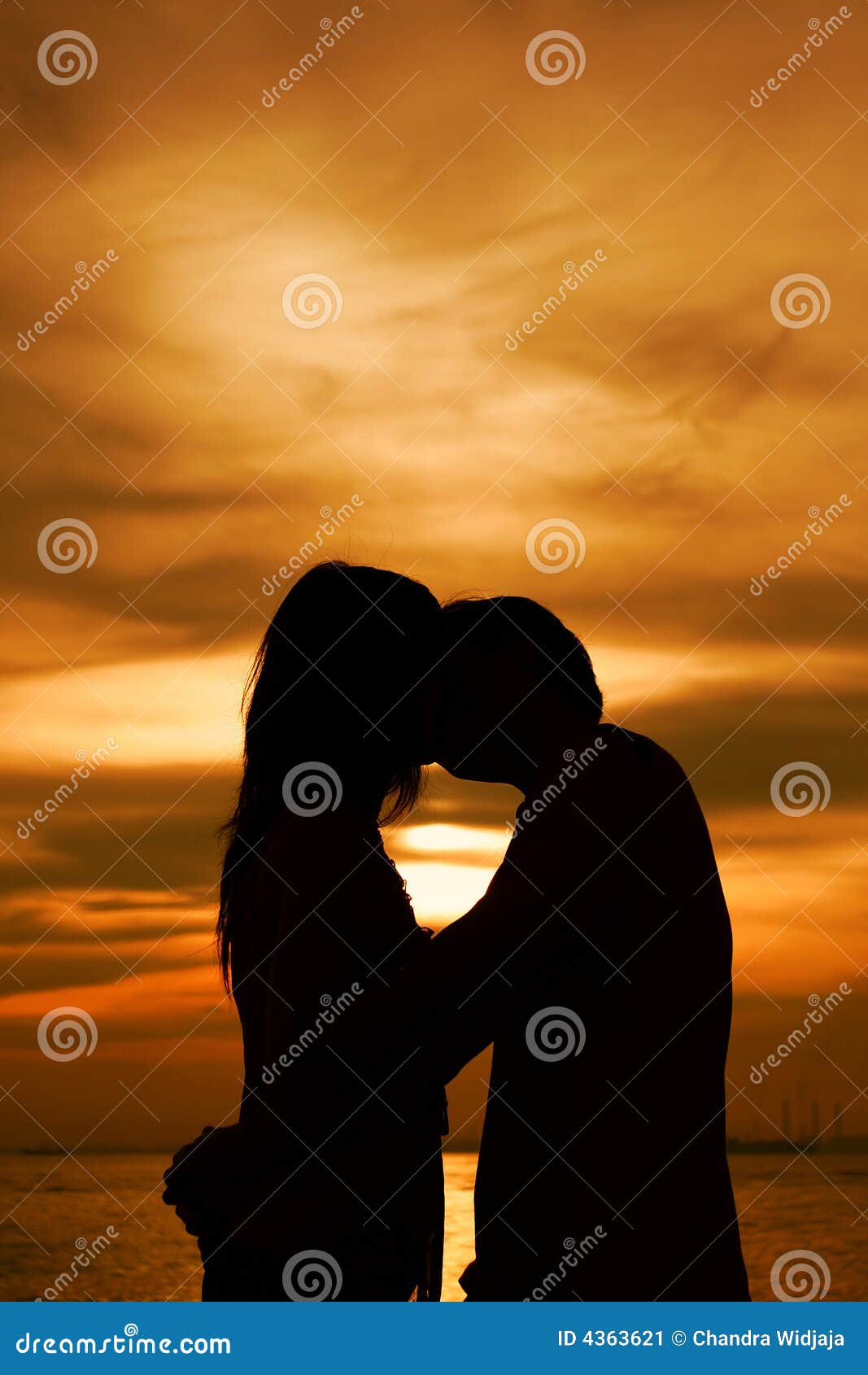 Kissing in Silhouette stock image. Image of couple, intimacy - 4363621