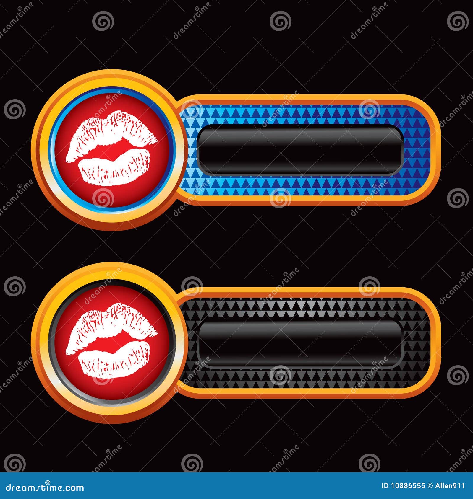 Kissing web buttons stock vector. Illustration of lush - 10886555