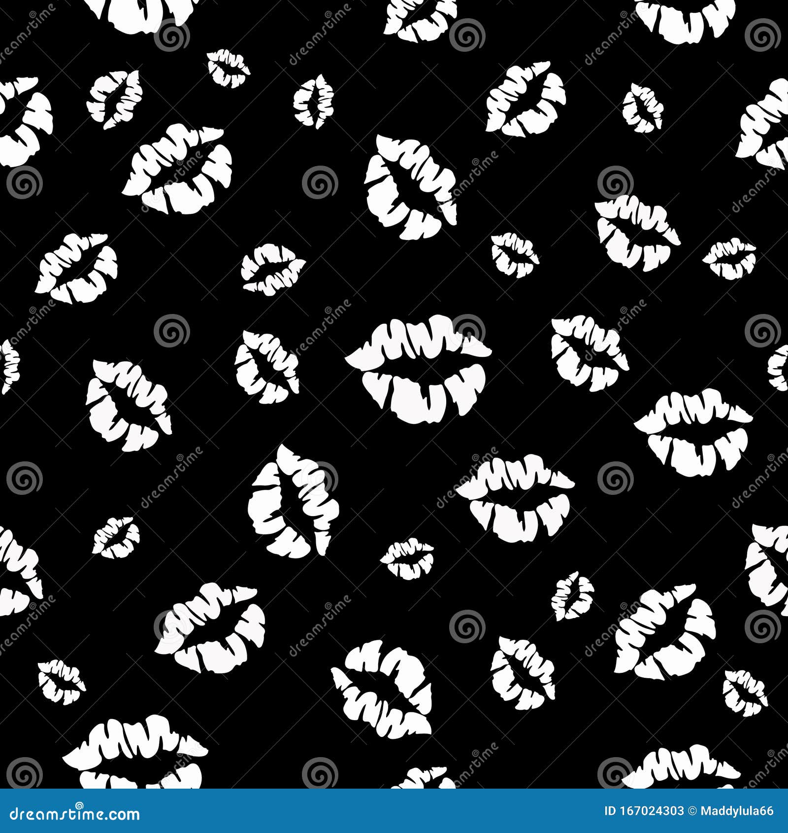 Kissy Lips Seamless Pattern Stock Vector - Illustration of item, vector ...