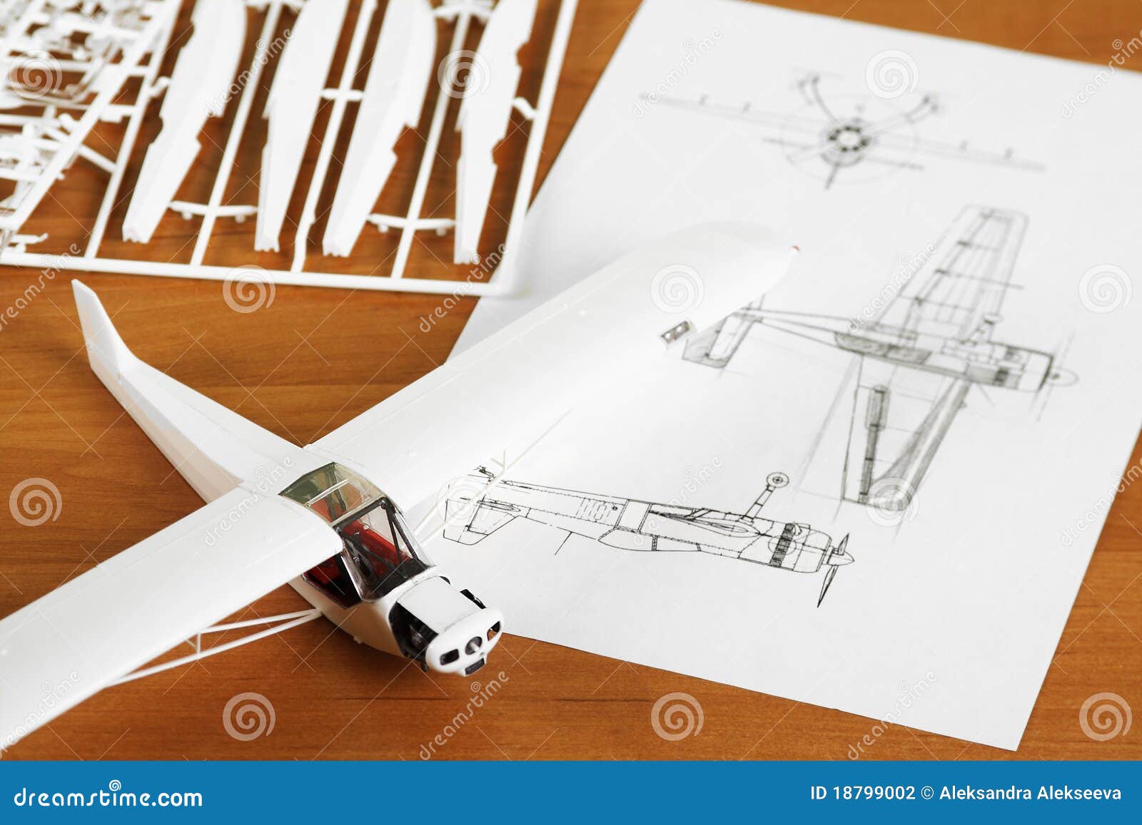 Kit for Assembling Plastic Airplane Model Stock Photo - Image of ...