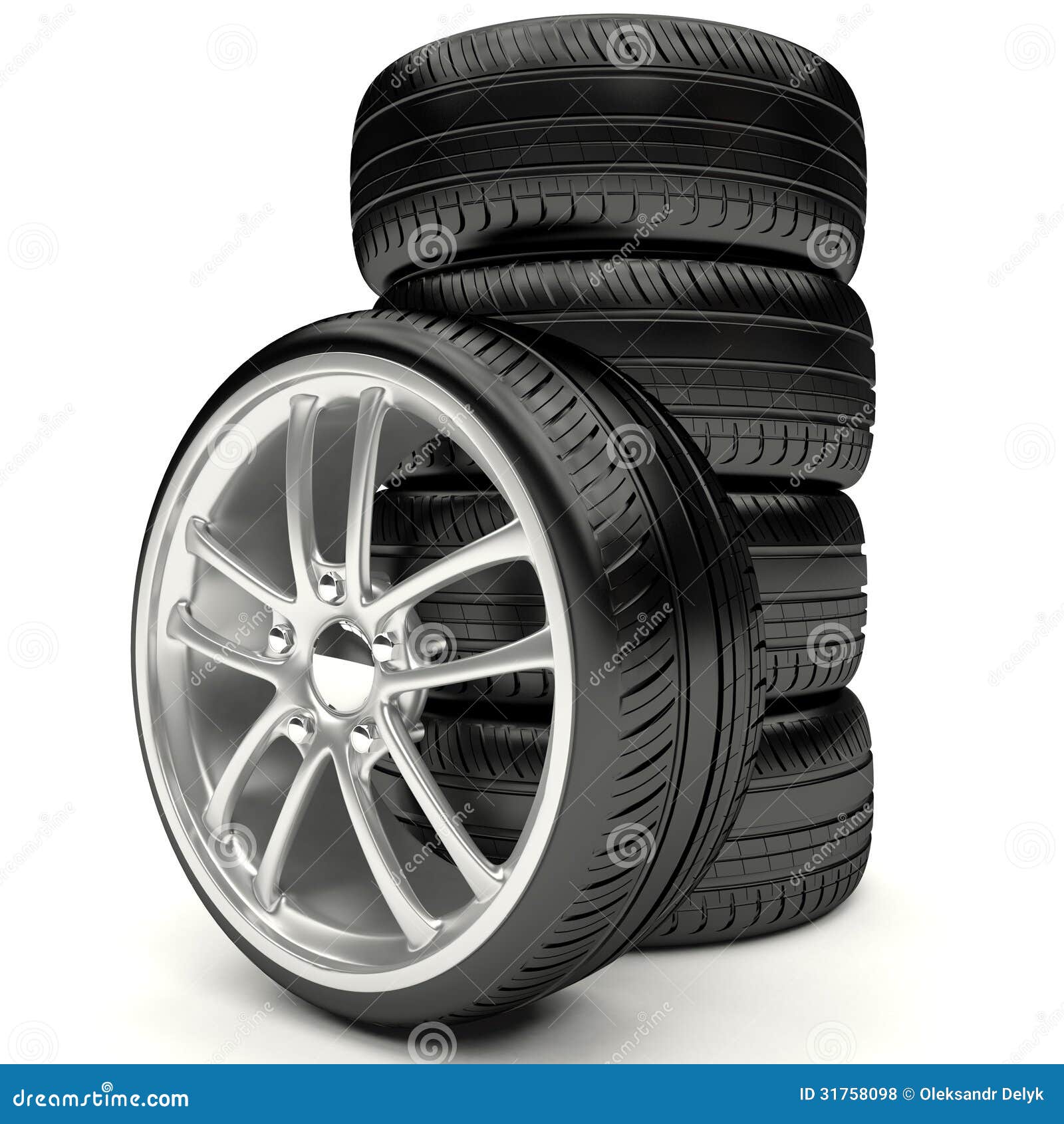 Kit of car wheels. stock illustration. Illustration of isolated - 31758098
