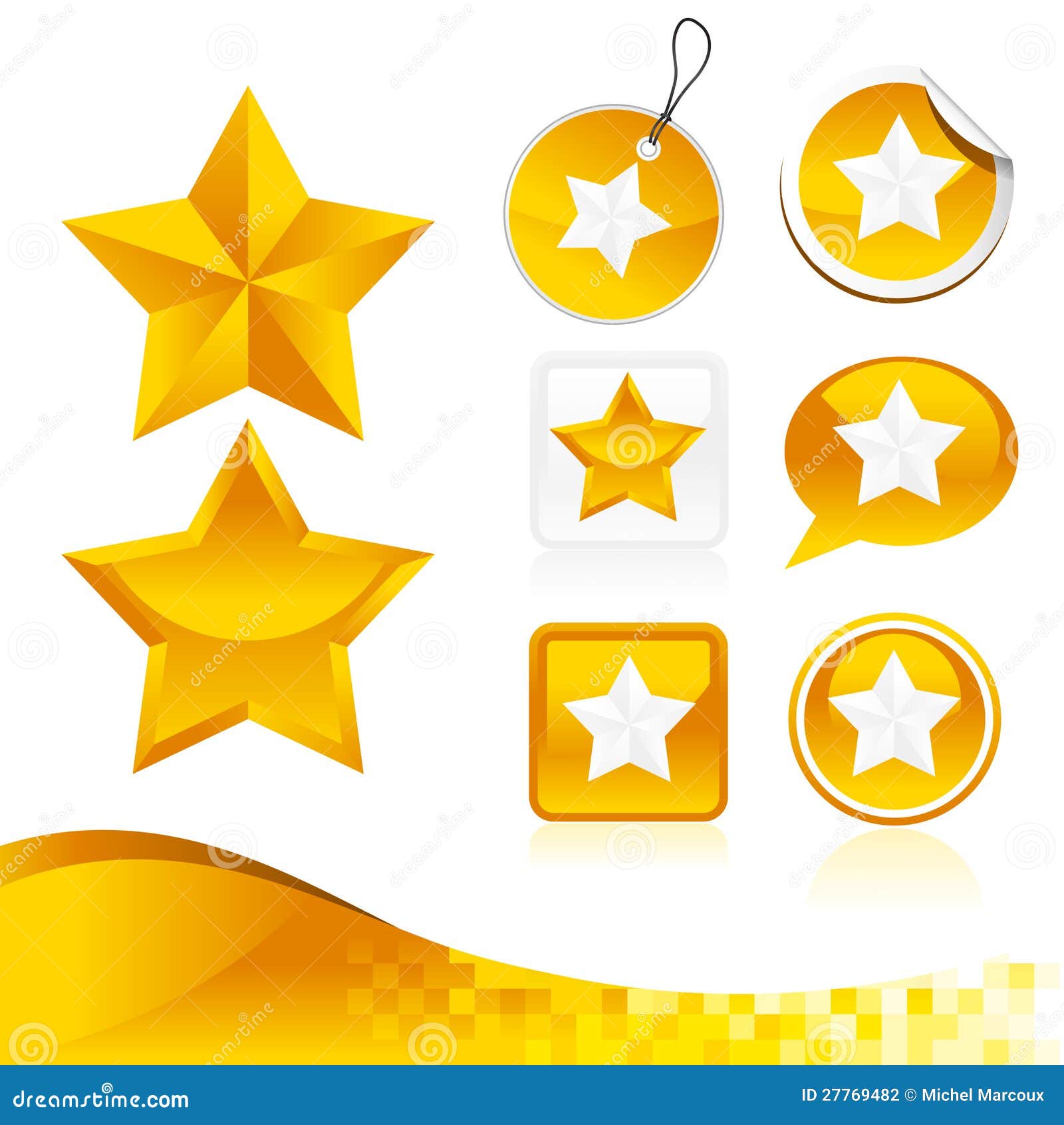 Kit De Oro Del Diseño De La Estrella Ilustración del Vector ...