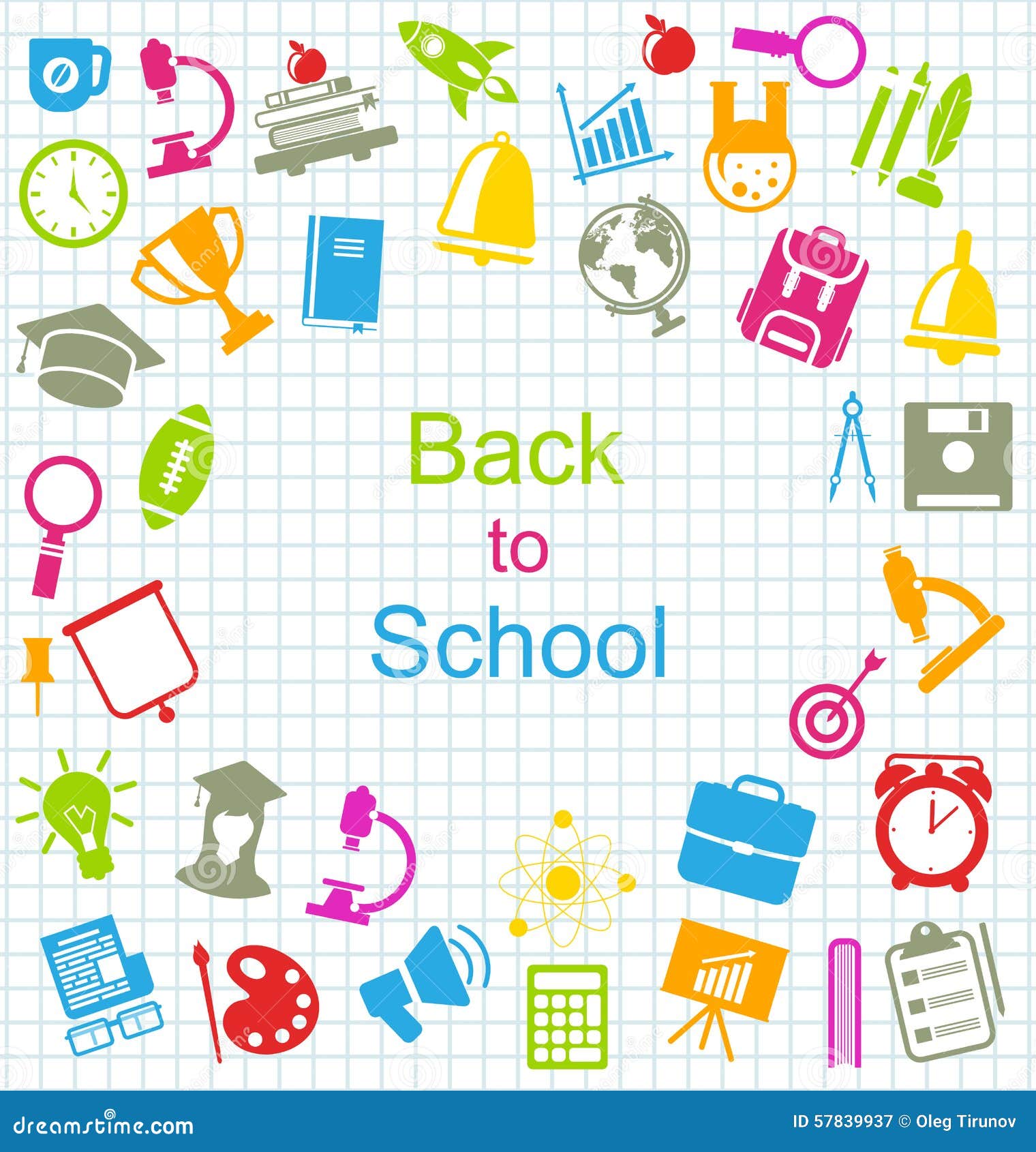 Kit of School Colorful Simple Objects Stock Vector - Illustration of ...