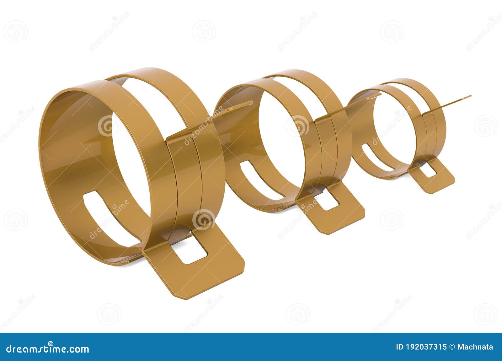 Kit of Spring Action Hose Clamp. 3D Rendering Stock Illustration ...