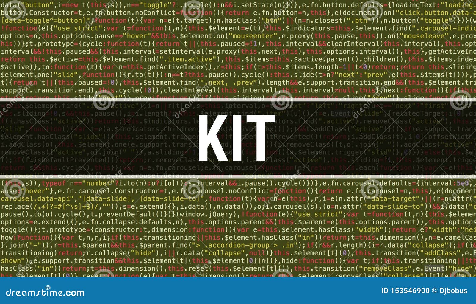 Kit Text Written on Programming Code Abstract Technology Background of Software Developer and ...