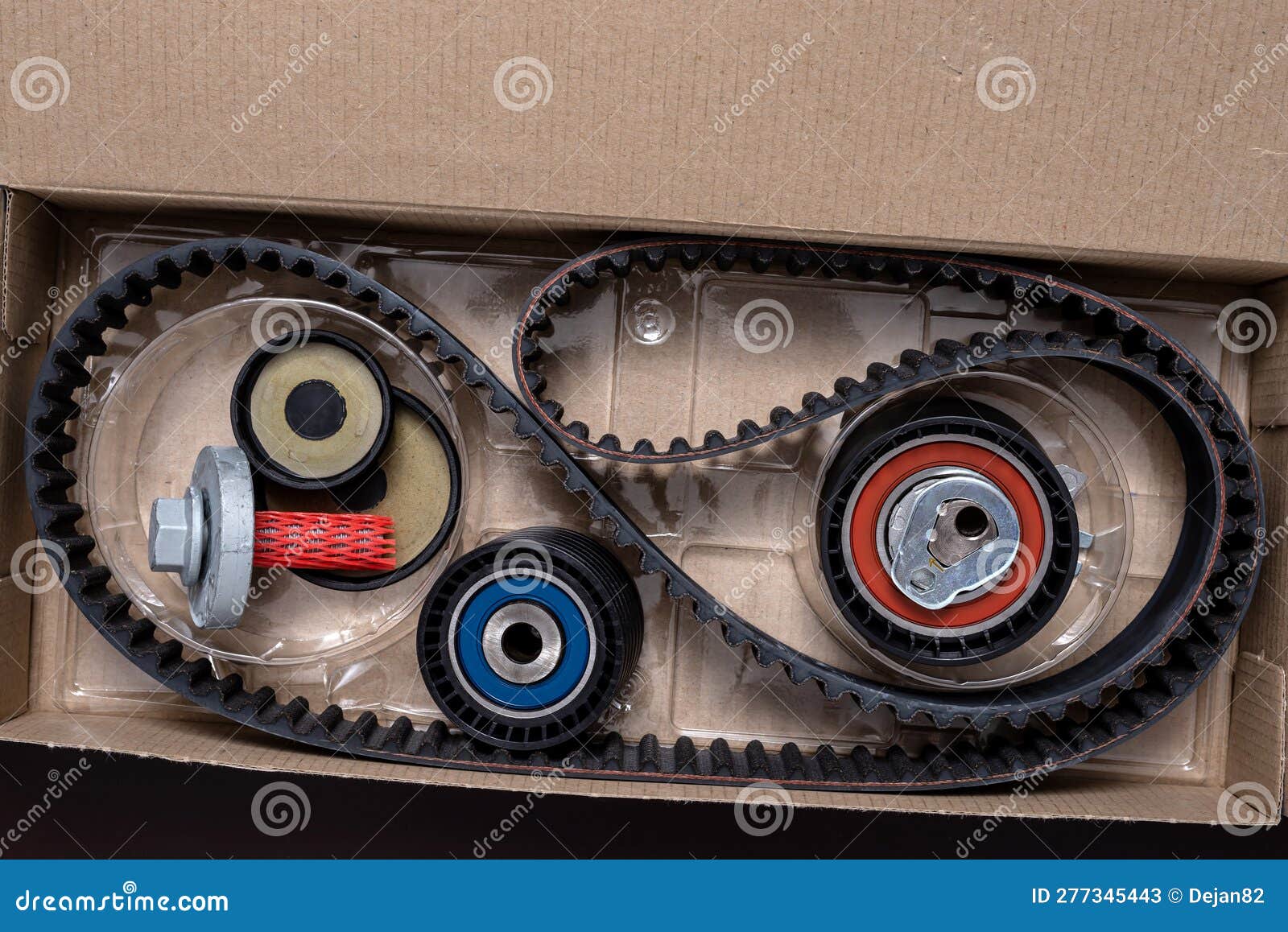Kit of Timing Belt with Rollers Stock Image - Image of vehicle, belt ...