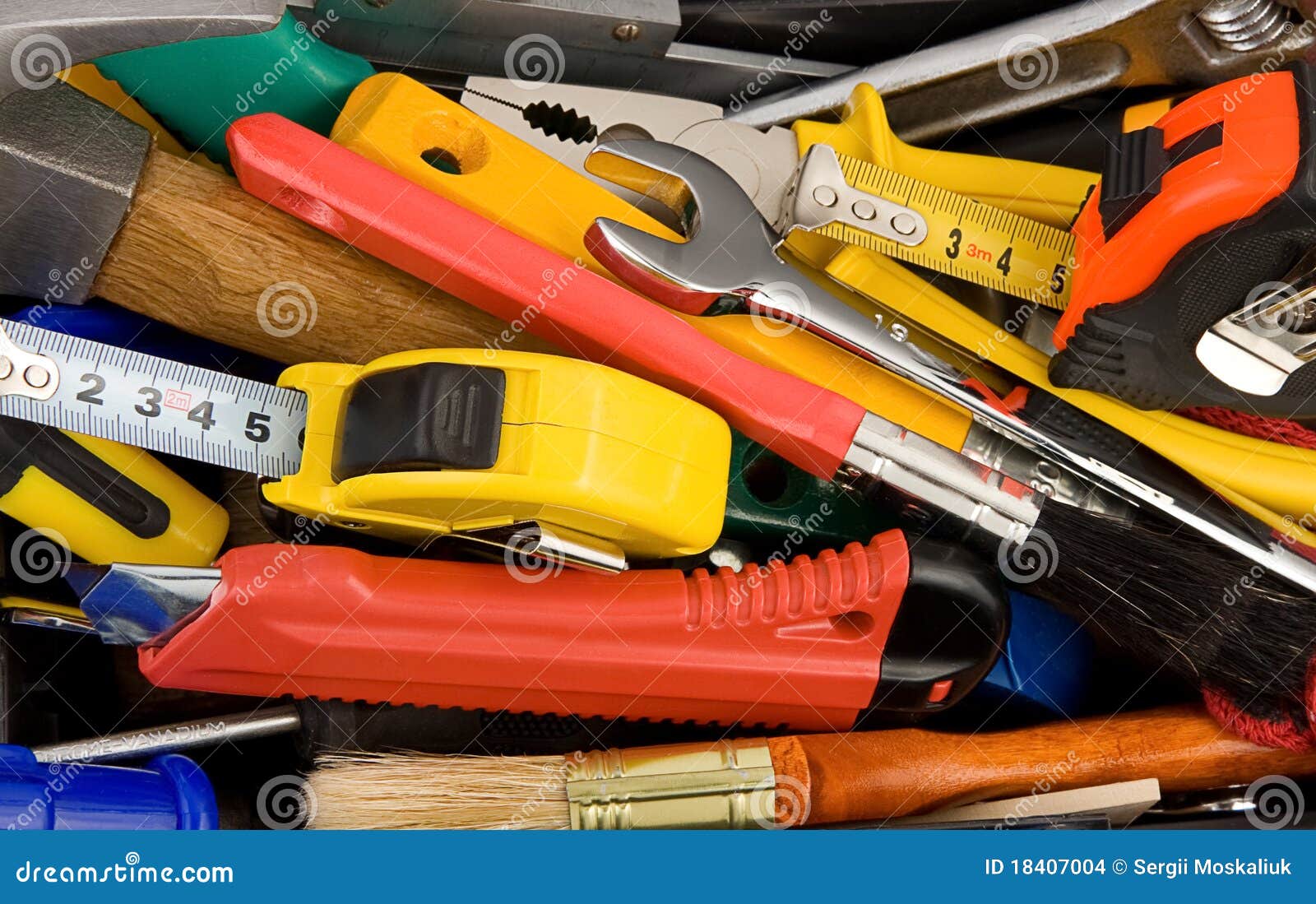 Kit of Tools and Instruments in Box Stock Photo - Image of screwdriver ...