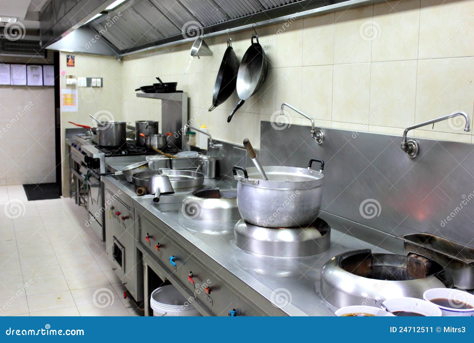 Kitchen stock image. Image of interior, line, metal, commercial - 24712511