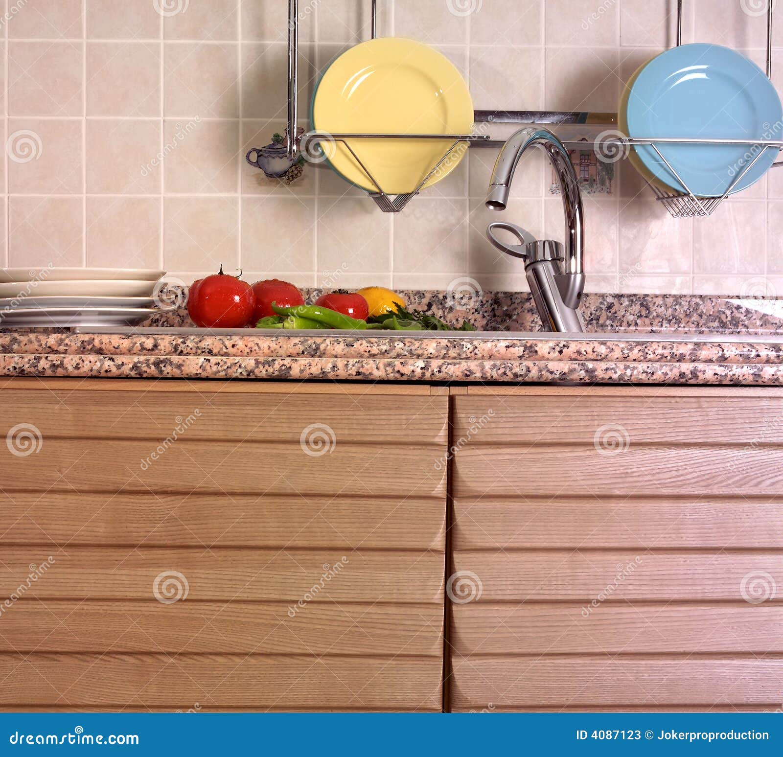 Kitchen stock image. Image of meal, wood, counter, indoors - 4087123