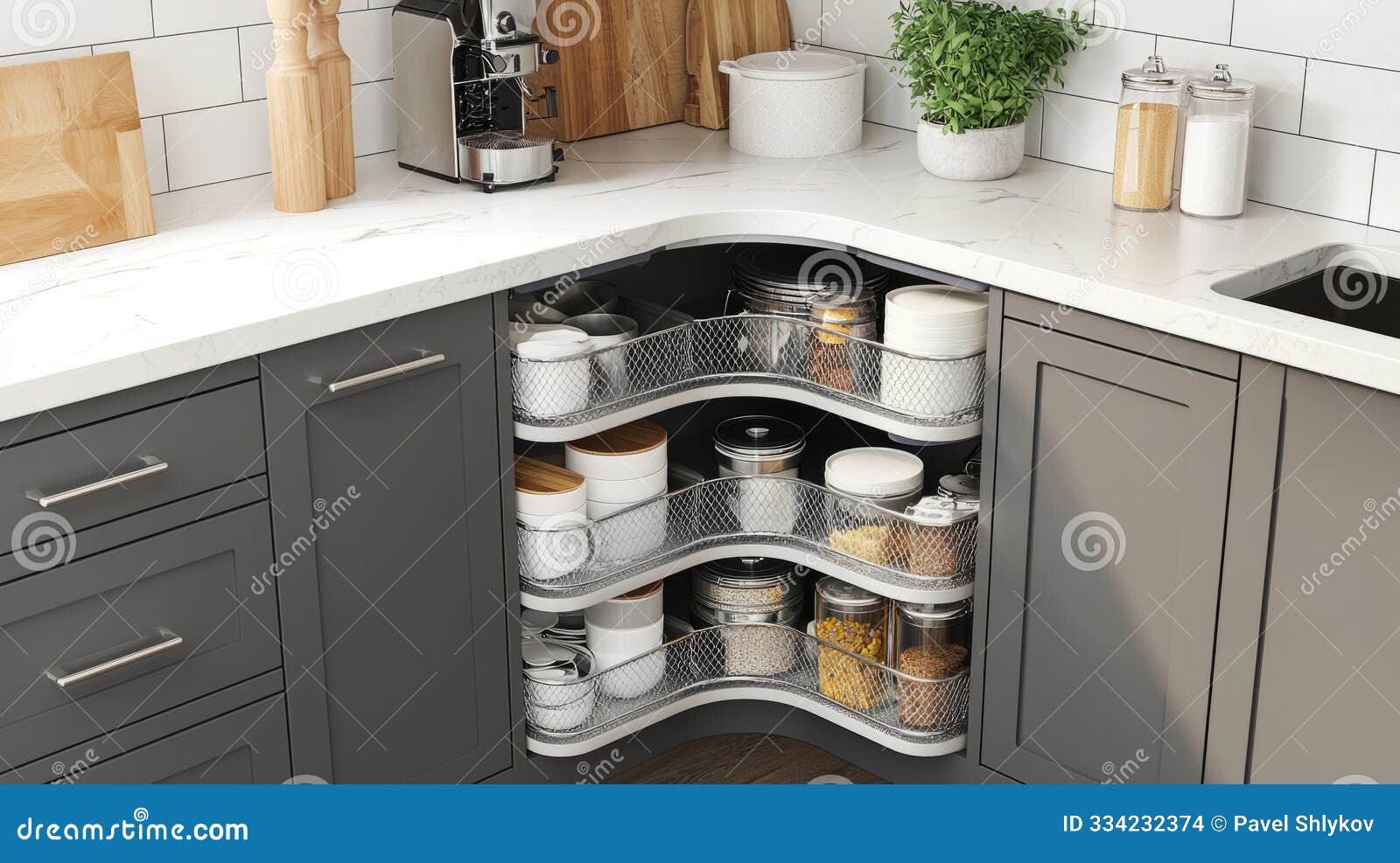 Kitchen Access Mechanism Magic Corner for Blind Corner Cabinets ...