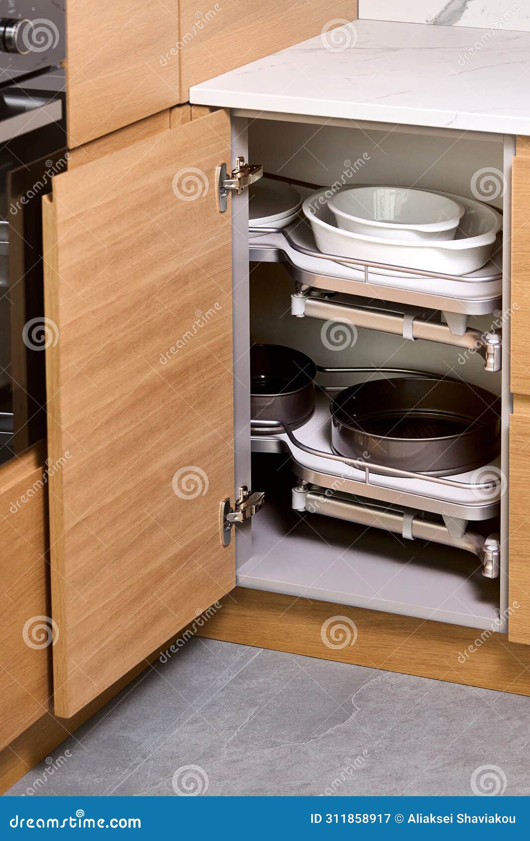 Kitchen Access Mechanism Magic Corner for Blind Corner Cabinets Pushed ...