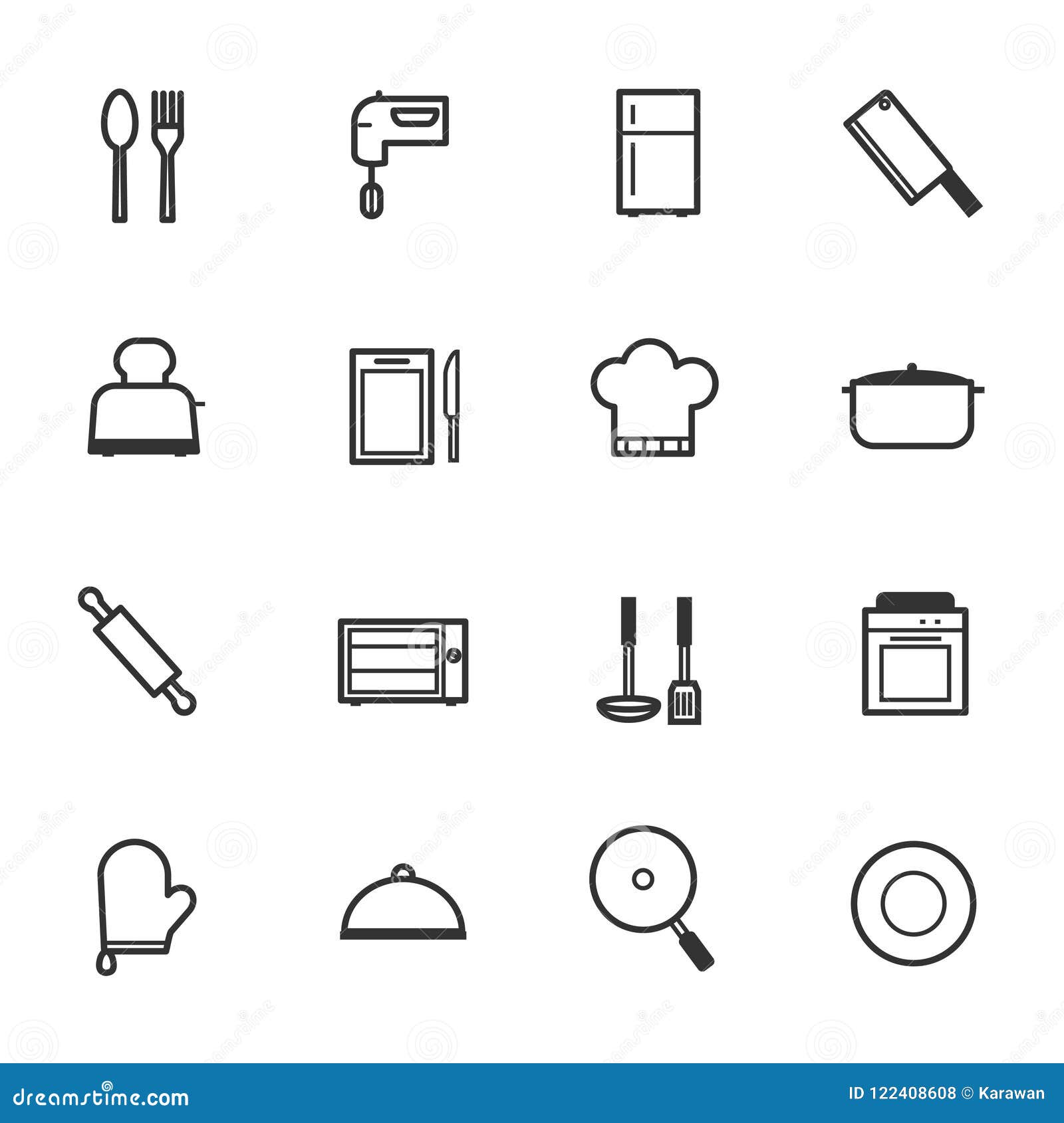 Kitchen Accessories and Cooking Icons, Vector Illustration Design Stock ...