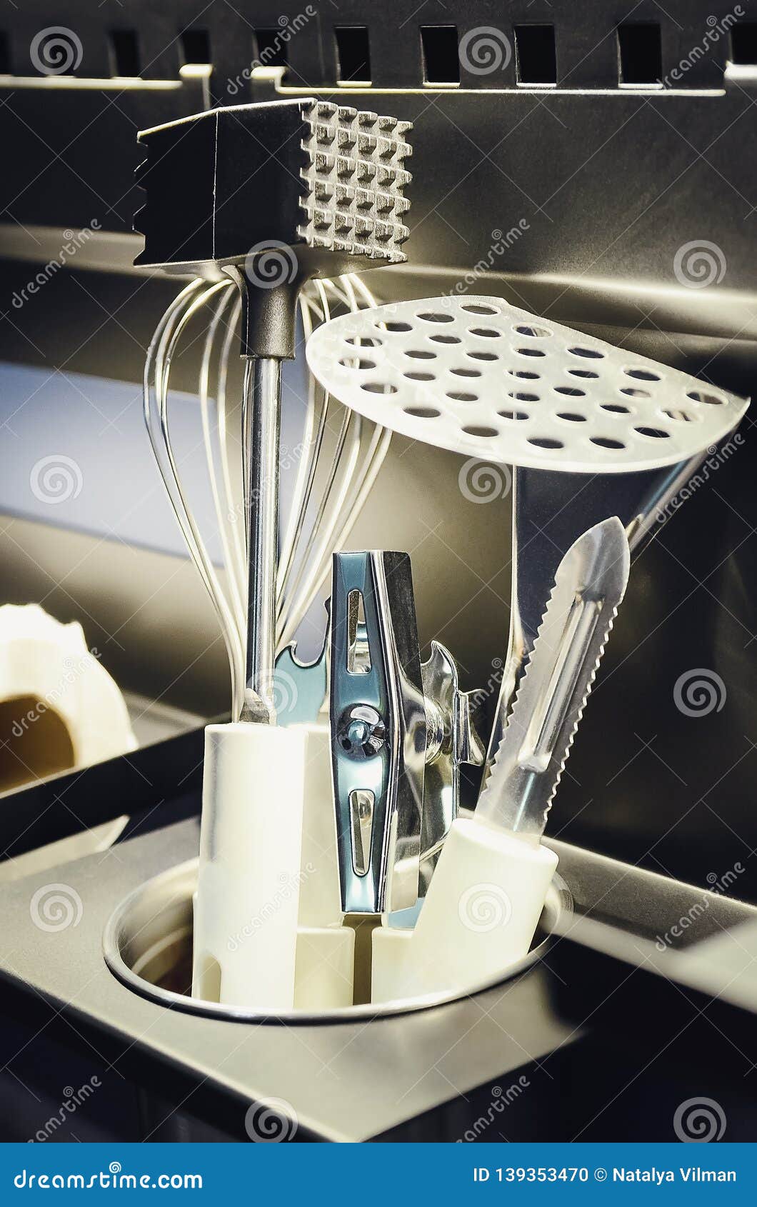 Kitchen Accessories, Dishes Stock Photo - Image of knife, cook: 139353470