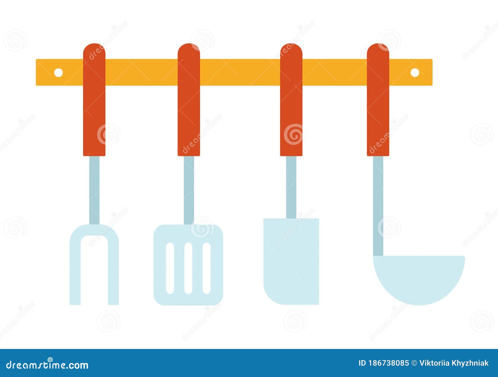 Kitchen Accessories Set Flat Icon Vector Isolated Stock Vector ...