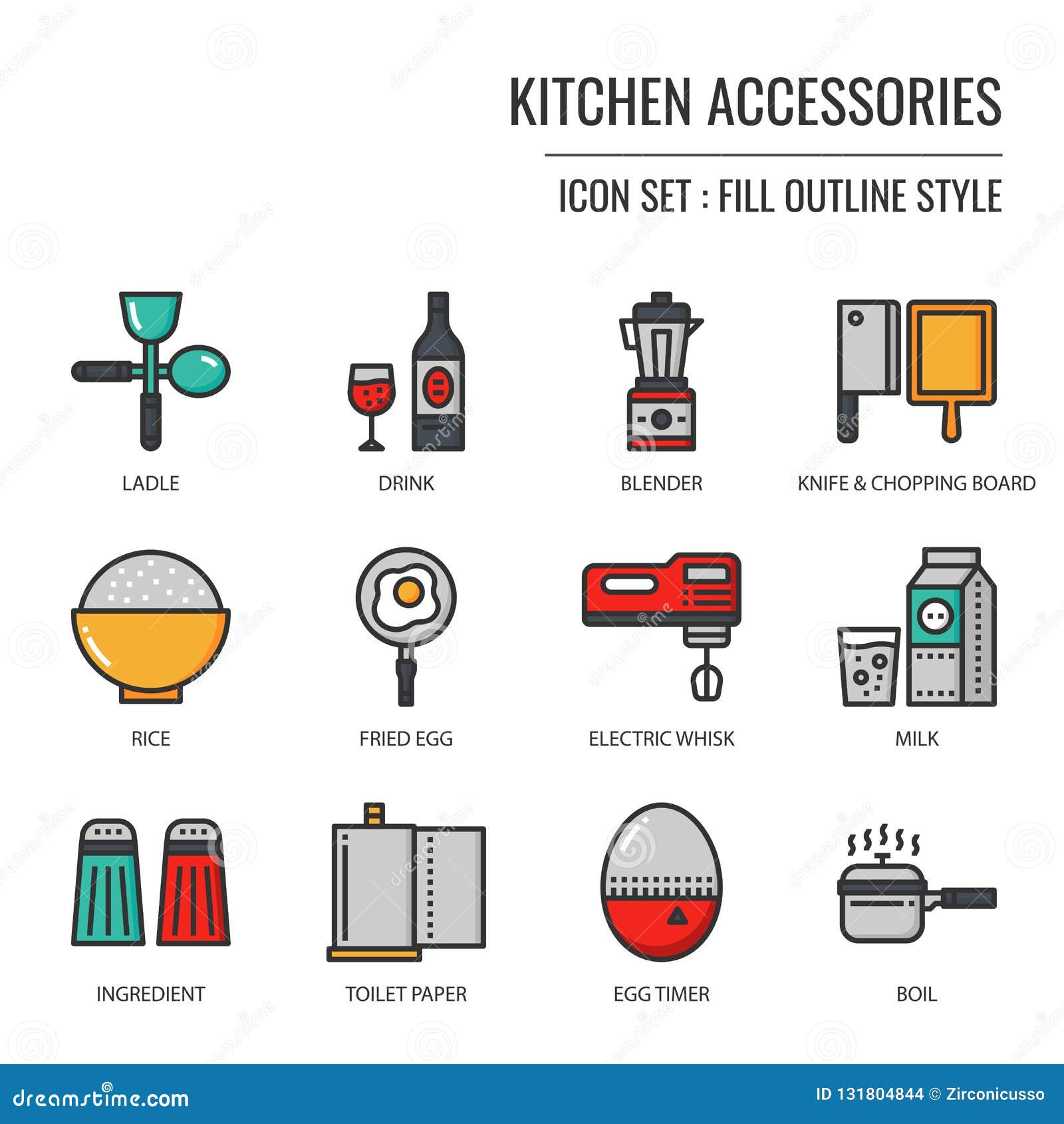 Kitchen Accessories Icon, Isolated on White Background Stock Vector ...