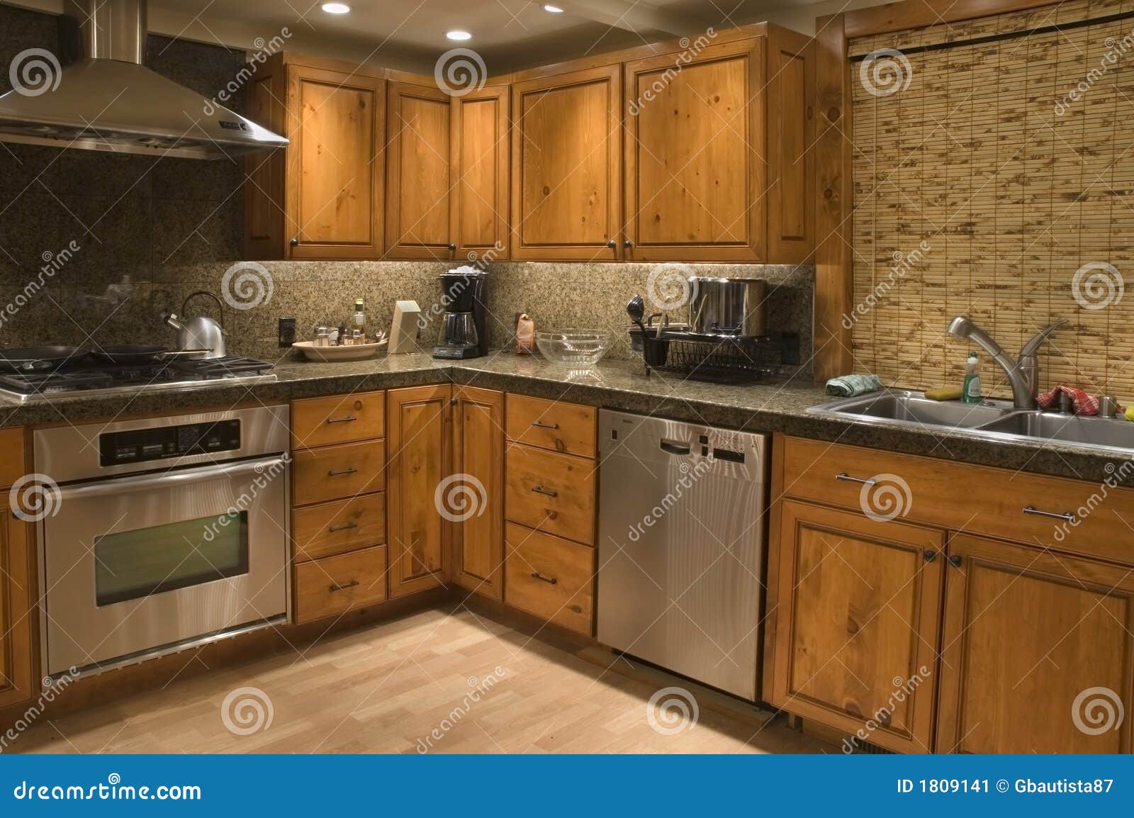 Kitchen (angled) stock image. Image of cabinet, apartment - 1809141