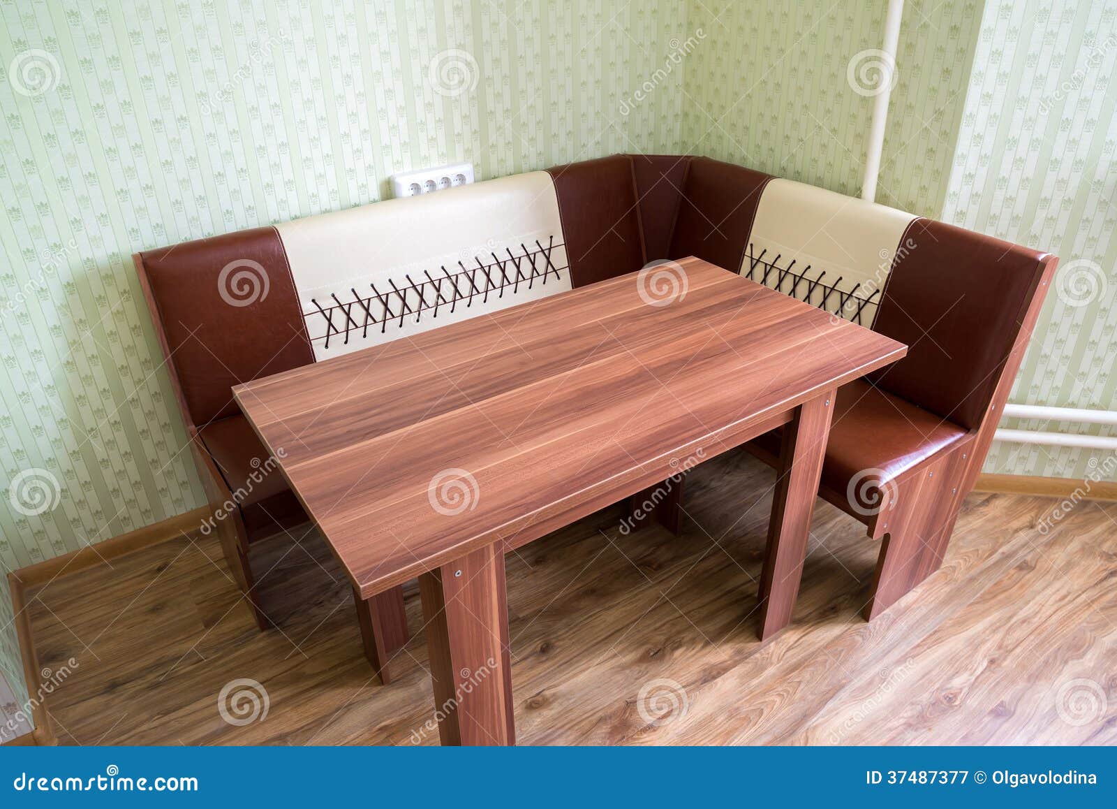 Kitchen Angular Sofa and Table Stock Image - Image of furniture ...