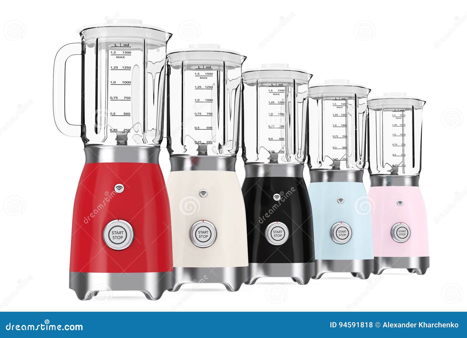 Kitchen Appliance Concept. Modern Multicolour Electric Blenders. Stock ...