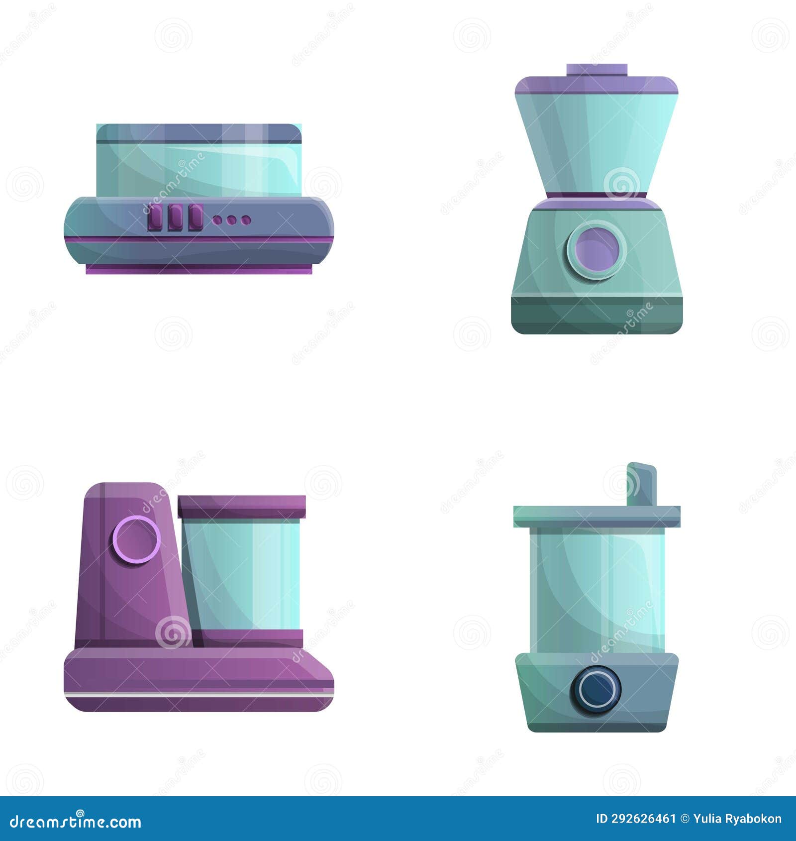 Kitchen Appliance Icons Set Cartoon Vector. Kitchen Equipment Stock ...