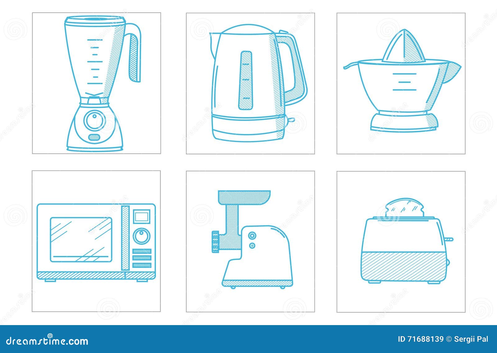 Kitchen Appliances Icon Set. Stock Illustration - Illustration of ...