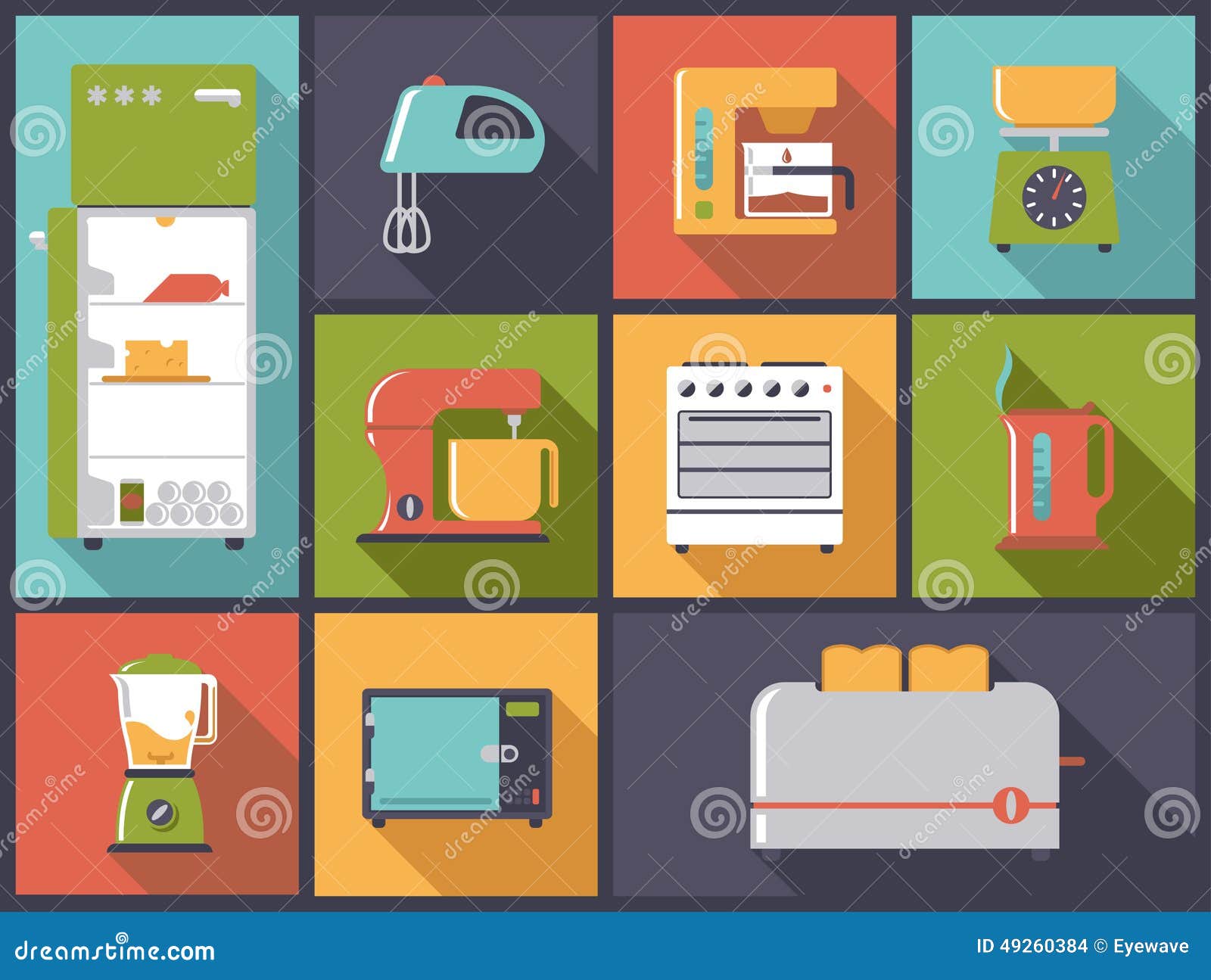 Kitchen Appliances Icons Vector Illustration. Stock Vector ...