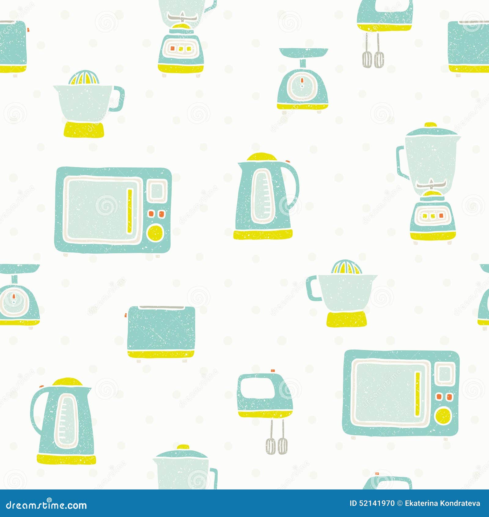 Kitchen appliances pattern stock vector. Illustration of machine - 52141970
