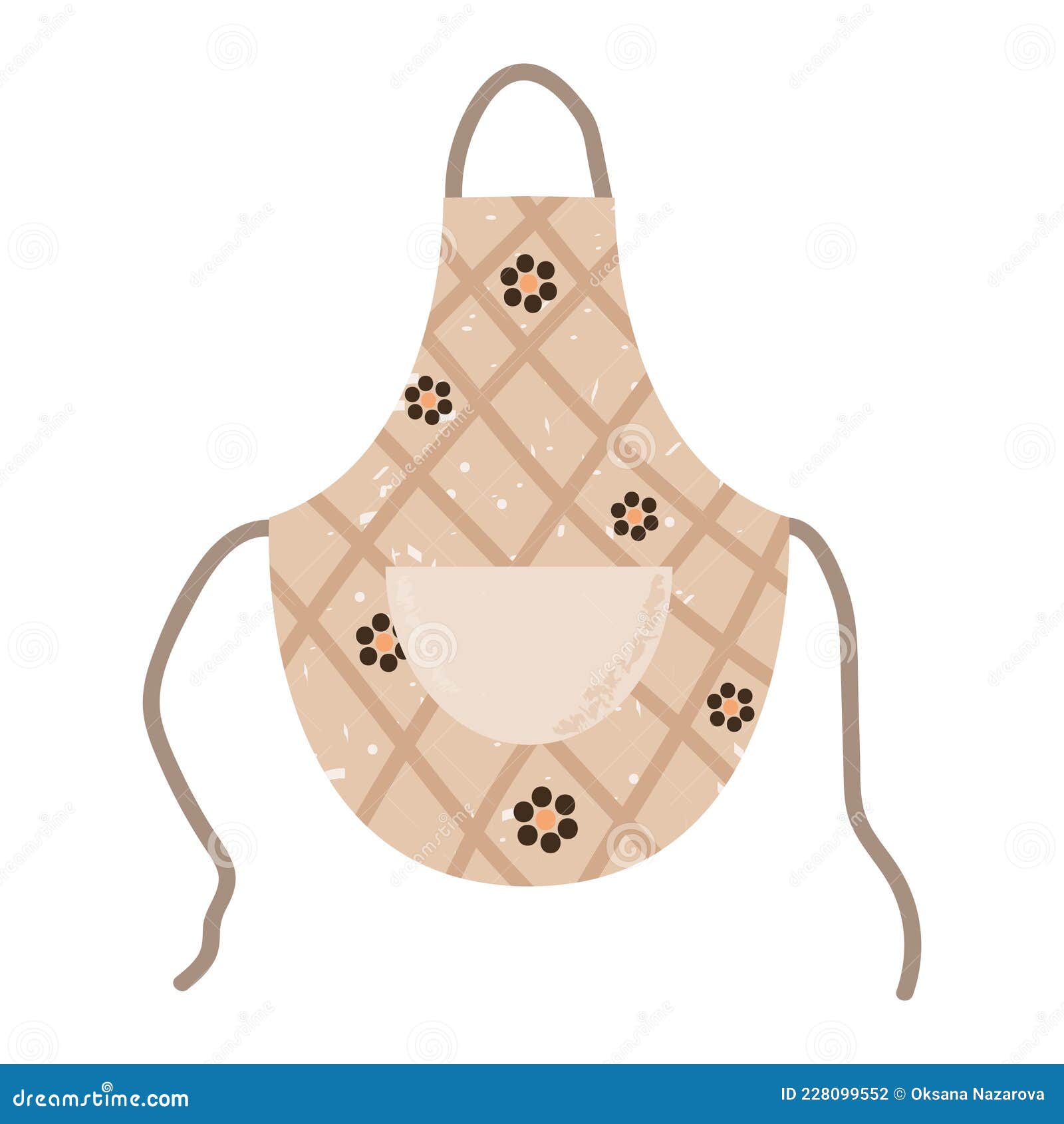 Kitchen Apron with Floral Pattern and Texture Stock Vector ...
