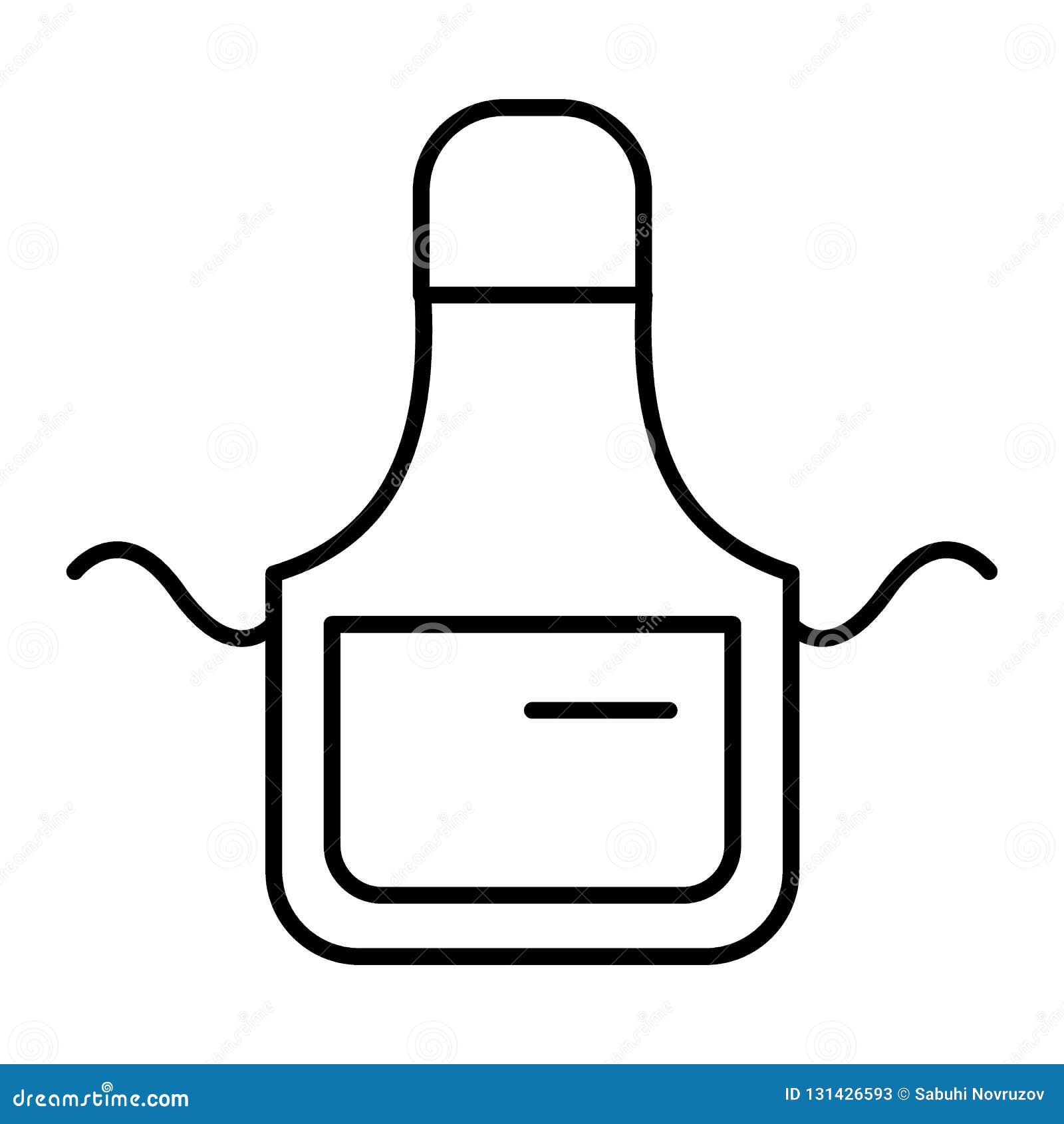 Kitchen Apron Thin Line Icon. Protective Garment Vector Illustration ...