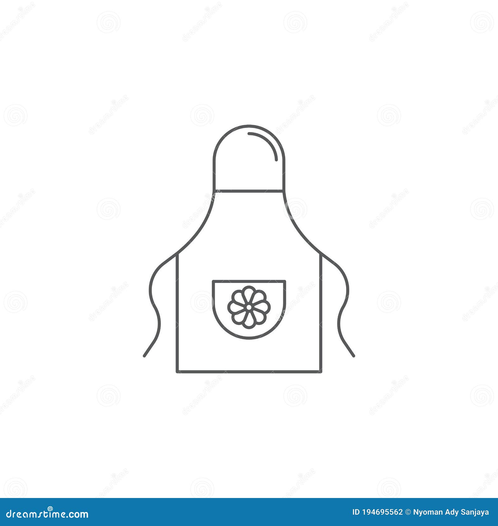 Kitchen Apron Vector Icon Symbol Isolated on White Background Stock ...