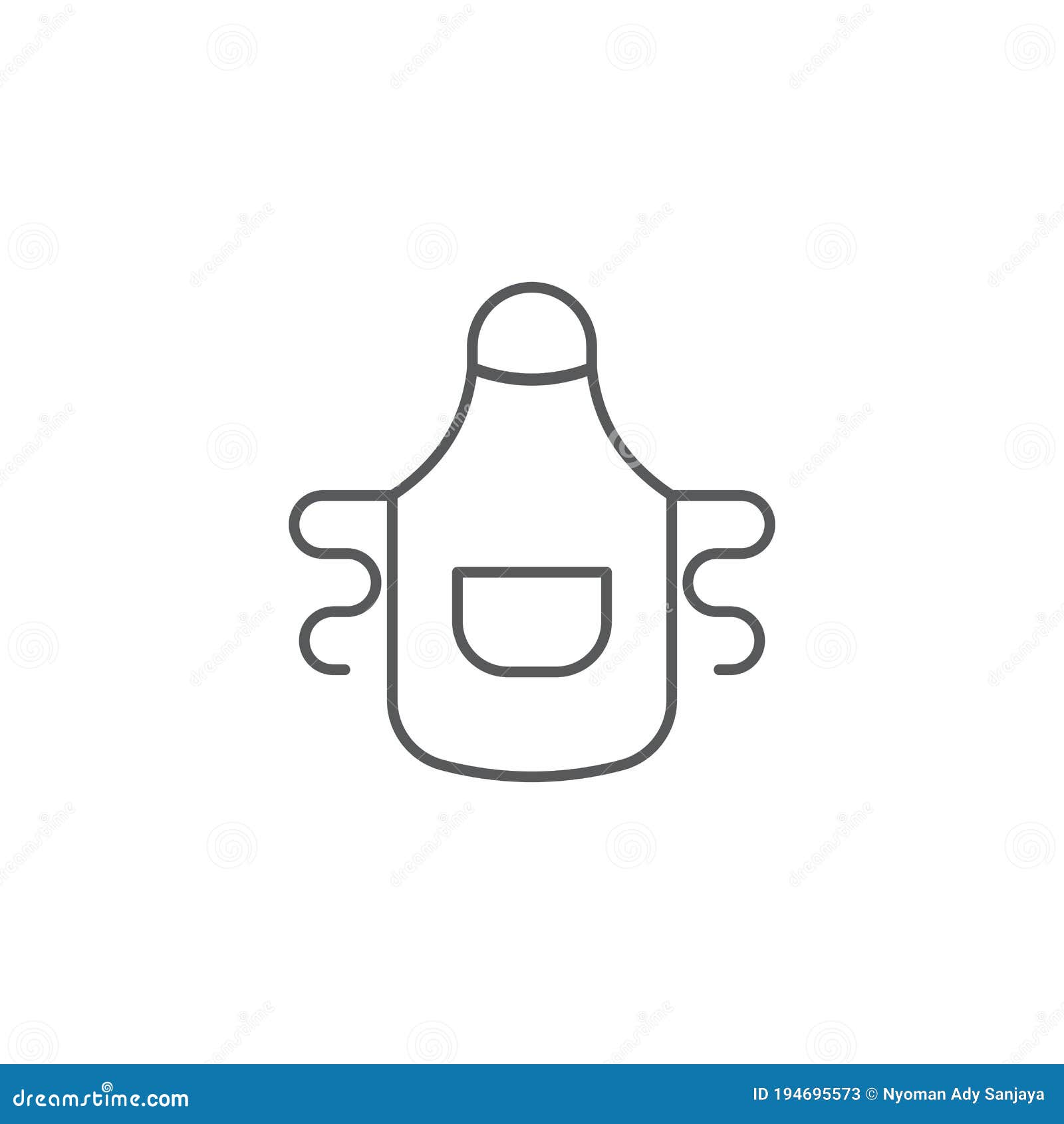 Kitchen Apron Vector Icon Symbol Isolated on White Background Stock ...