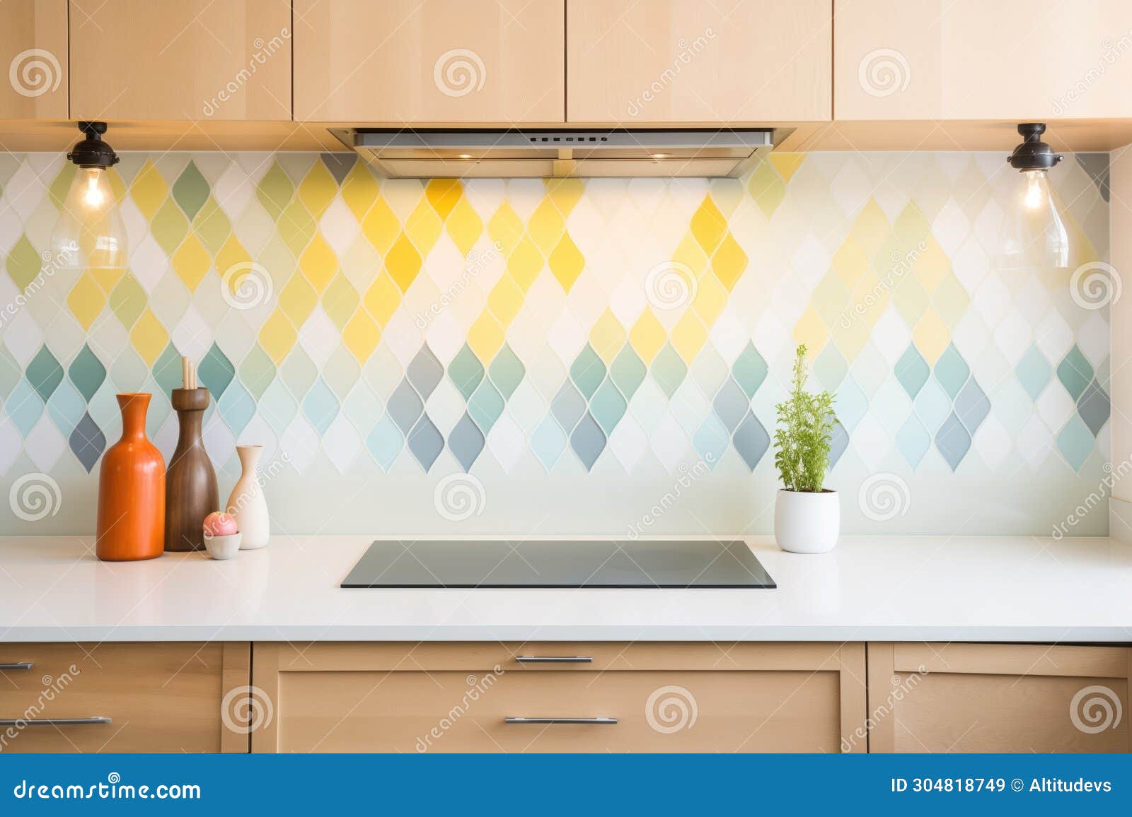 Kitchen Backsplash Tiles Arranged by Color Gradient Stock Image - Image ...