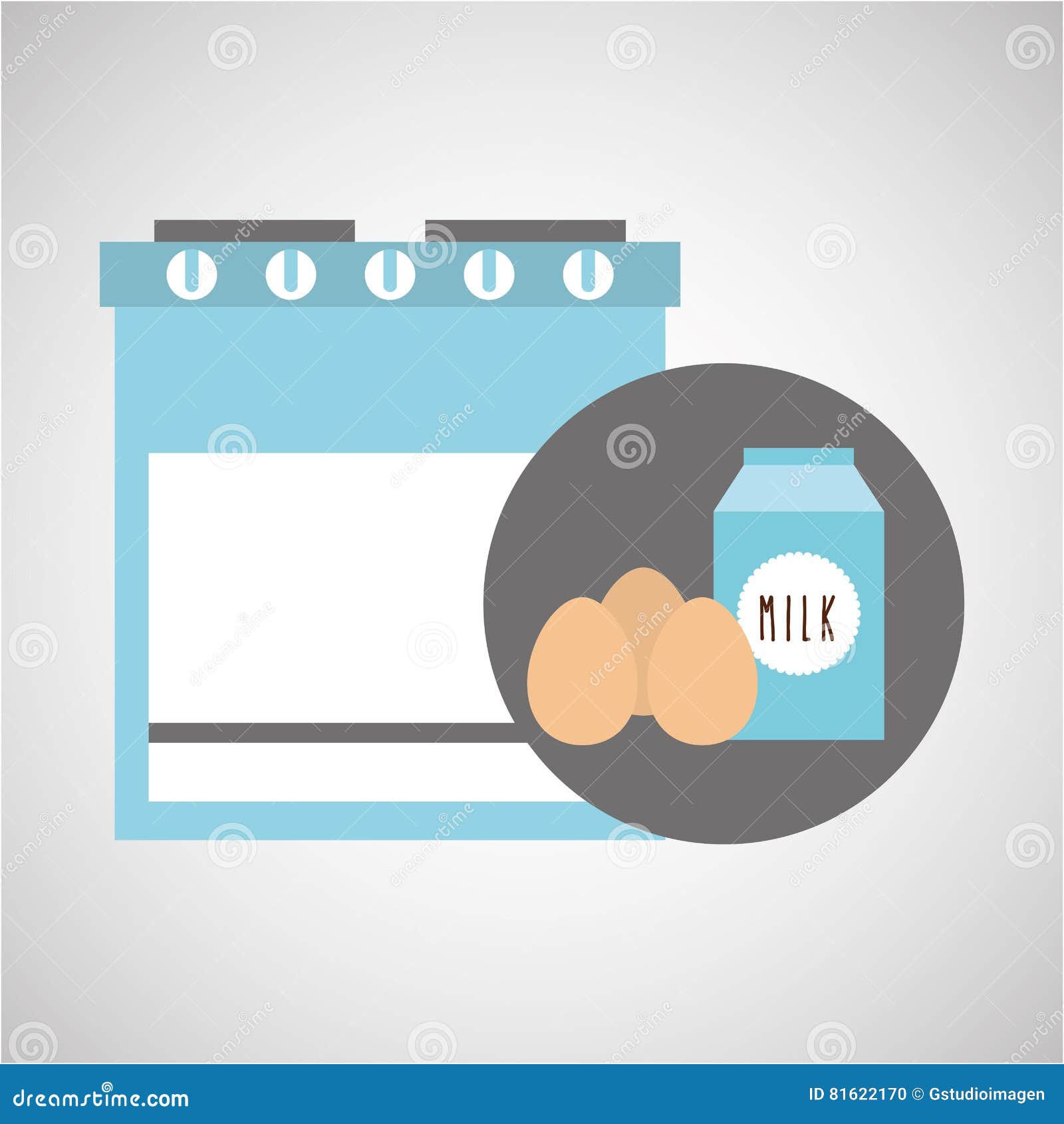 Kitchen Bakery Concept Milk Eggs Stock Vector - Illustration of cake ...